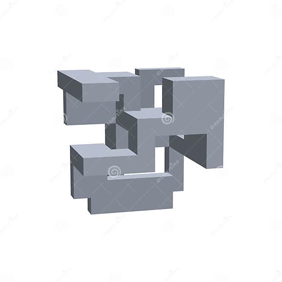 Abstract 3d Construction. Isolated on White Background. Vector I Stock ...