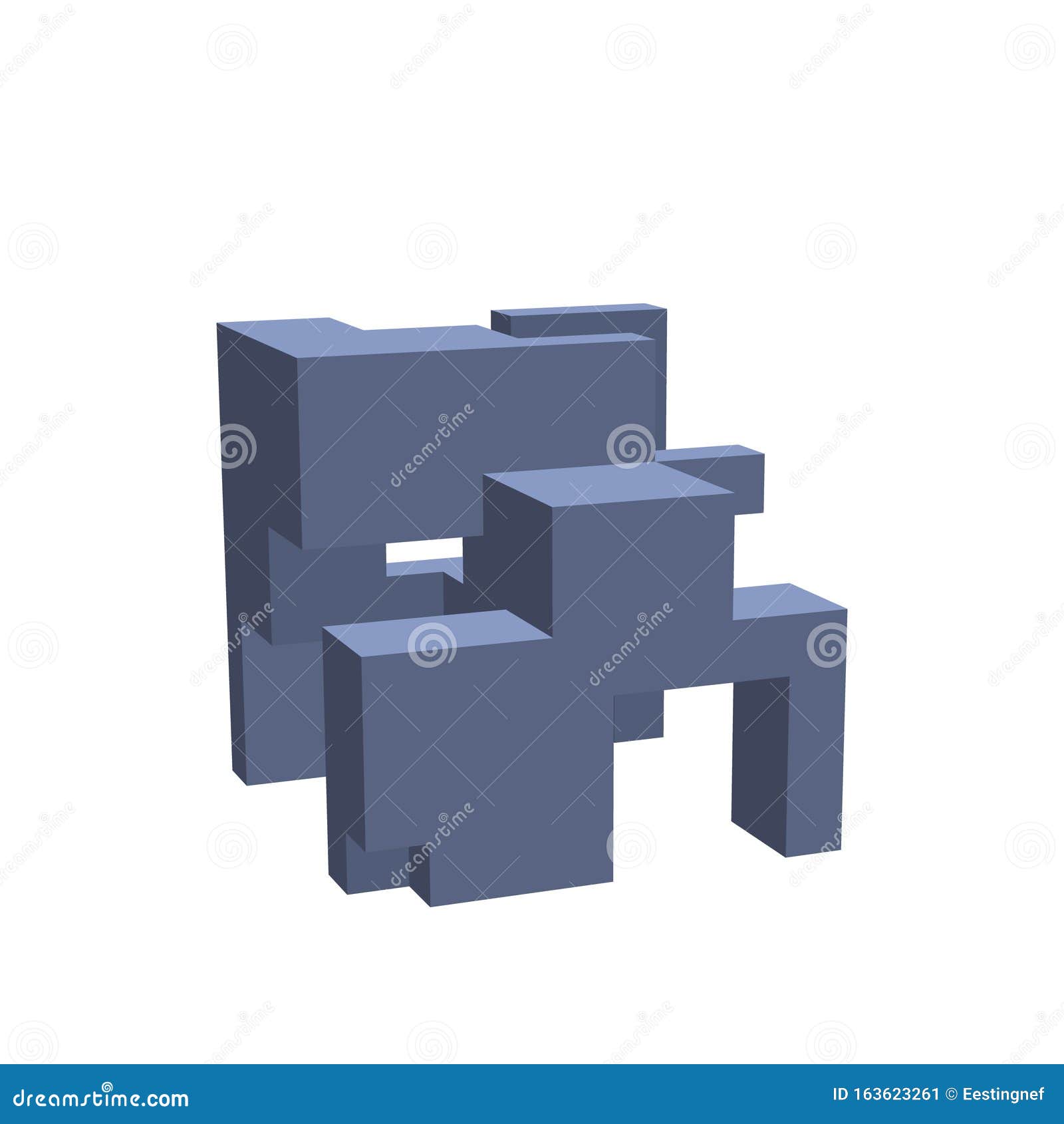 Abstract 3d Construction. Isolated on White Background Stock Vector ...