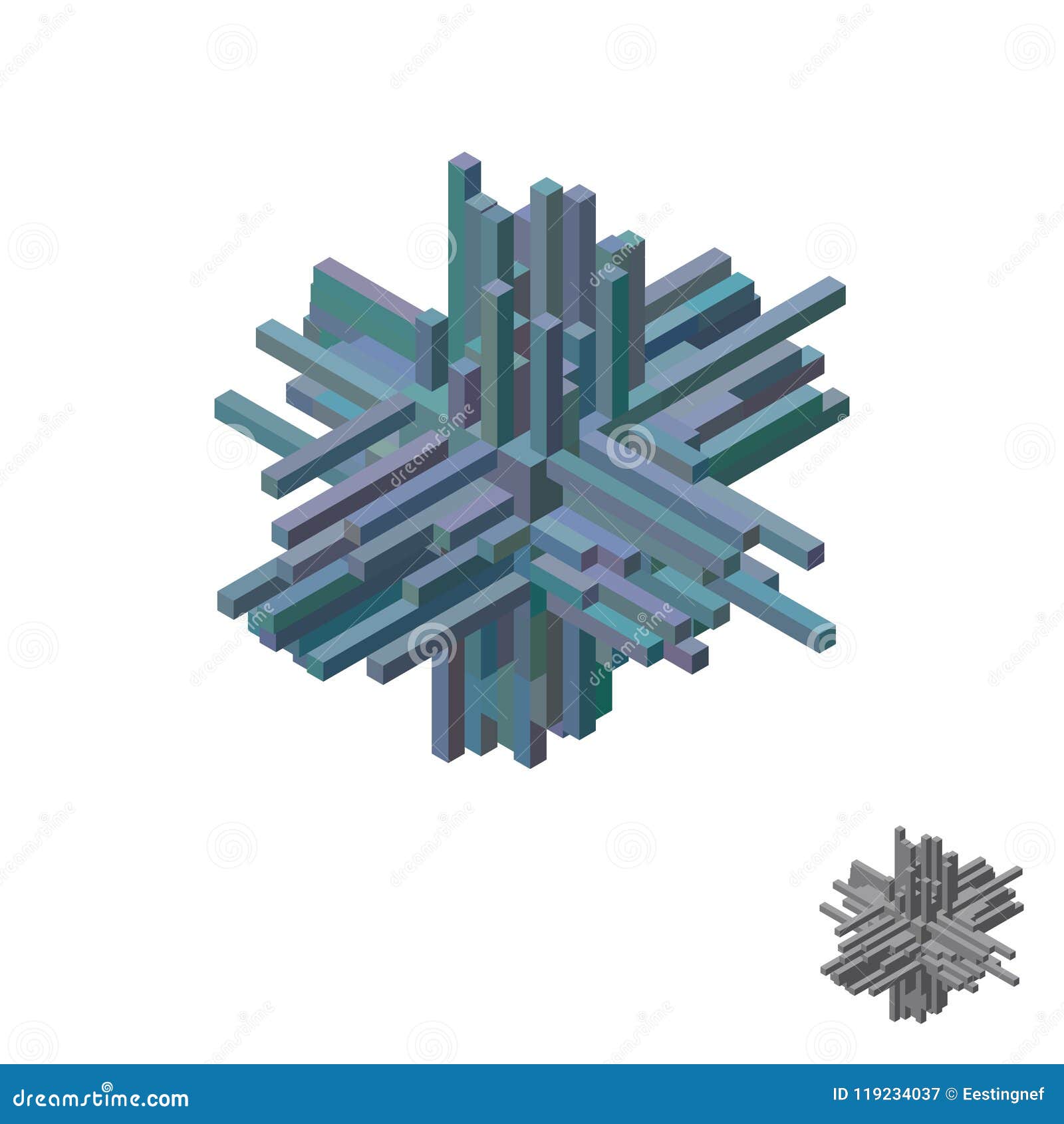 Abstract 3d Construction. Isolated on White Background. Vector I Stock ...