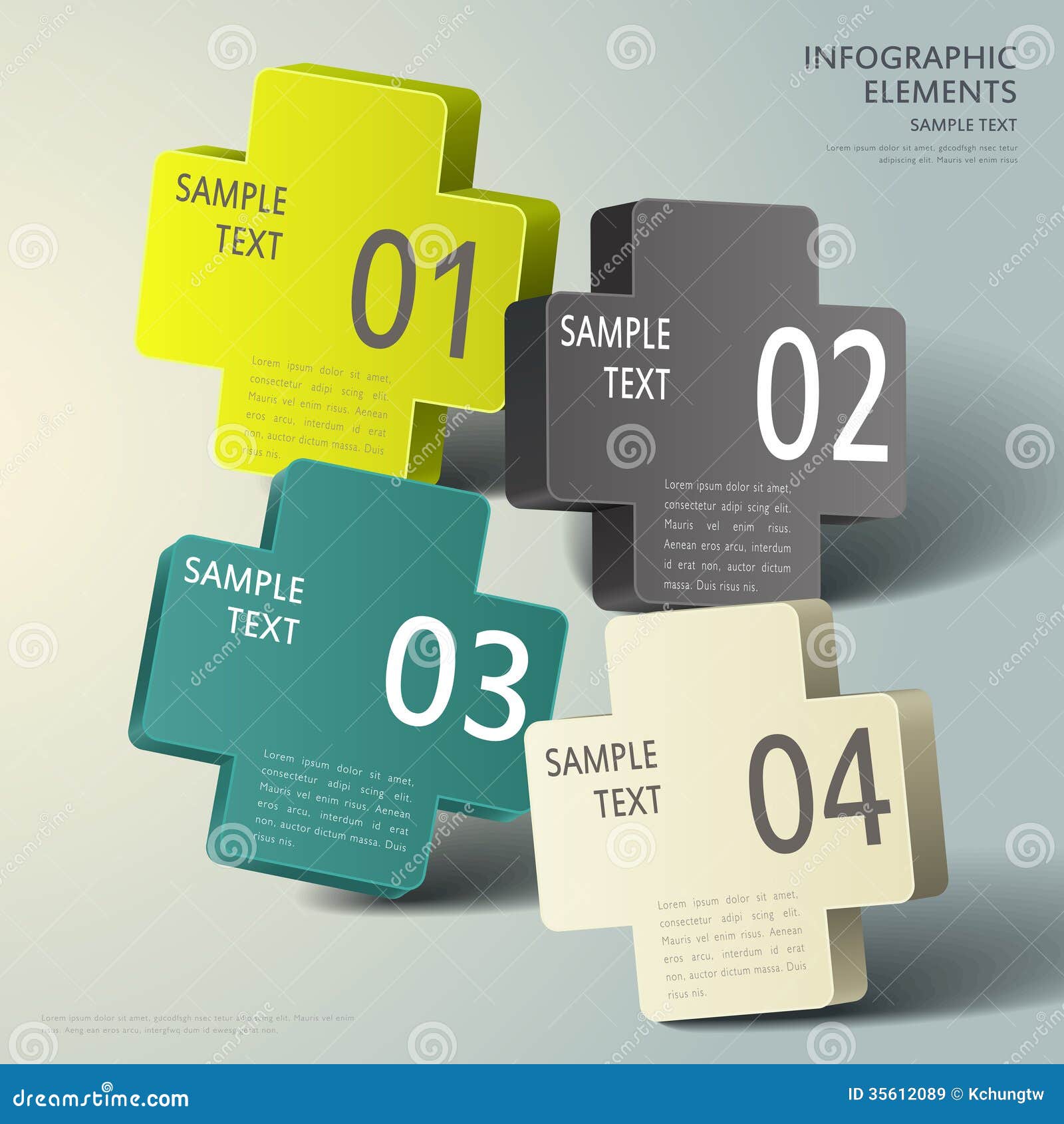 Abstract 3d Cross Infographics Stock Vector - Illustration of leaflet ...