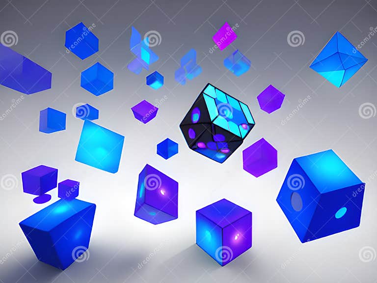 Abstract 3d Cube Background, Colorful Geometric Shape, Technology ...