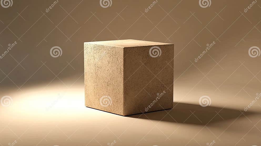 Abstract 3D Cube with Grainy Textures and Gradient Lighting on a Soft ...