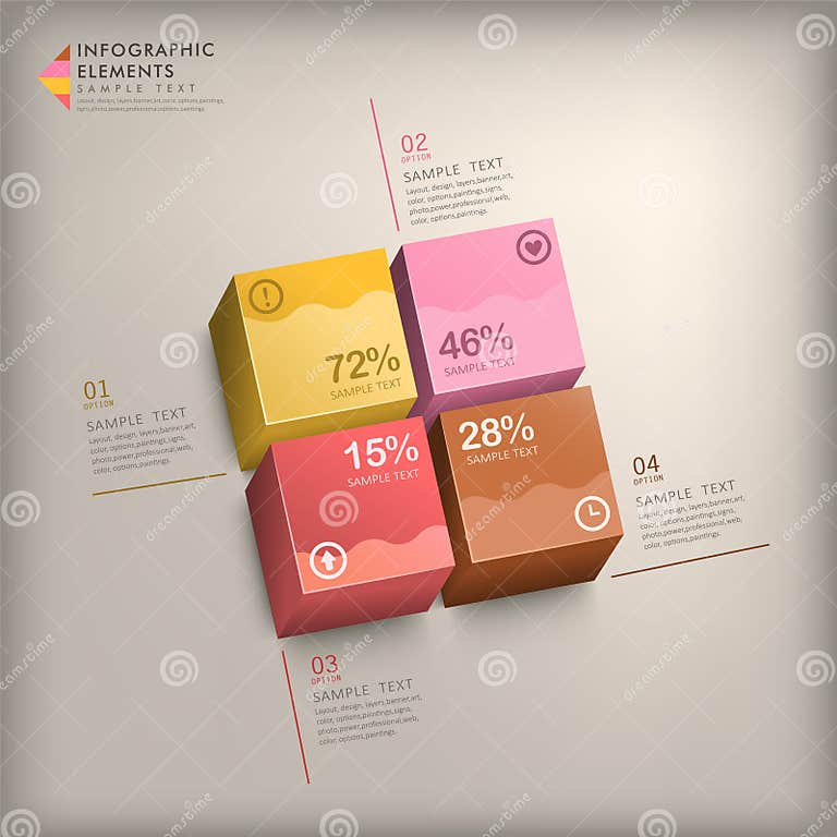 Abstract 3d Cube Infographics Stock Vector - Illustration of info, form ...
