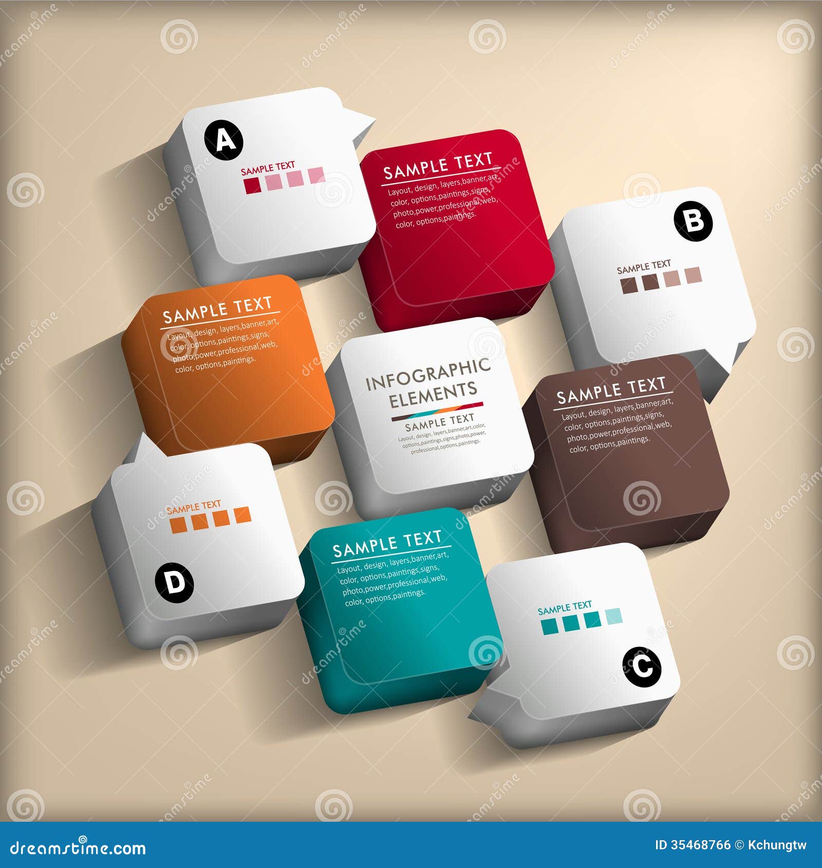 Abstract 3d Cube Infographics Stock Vector - Illustration of info, form ...