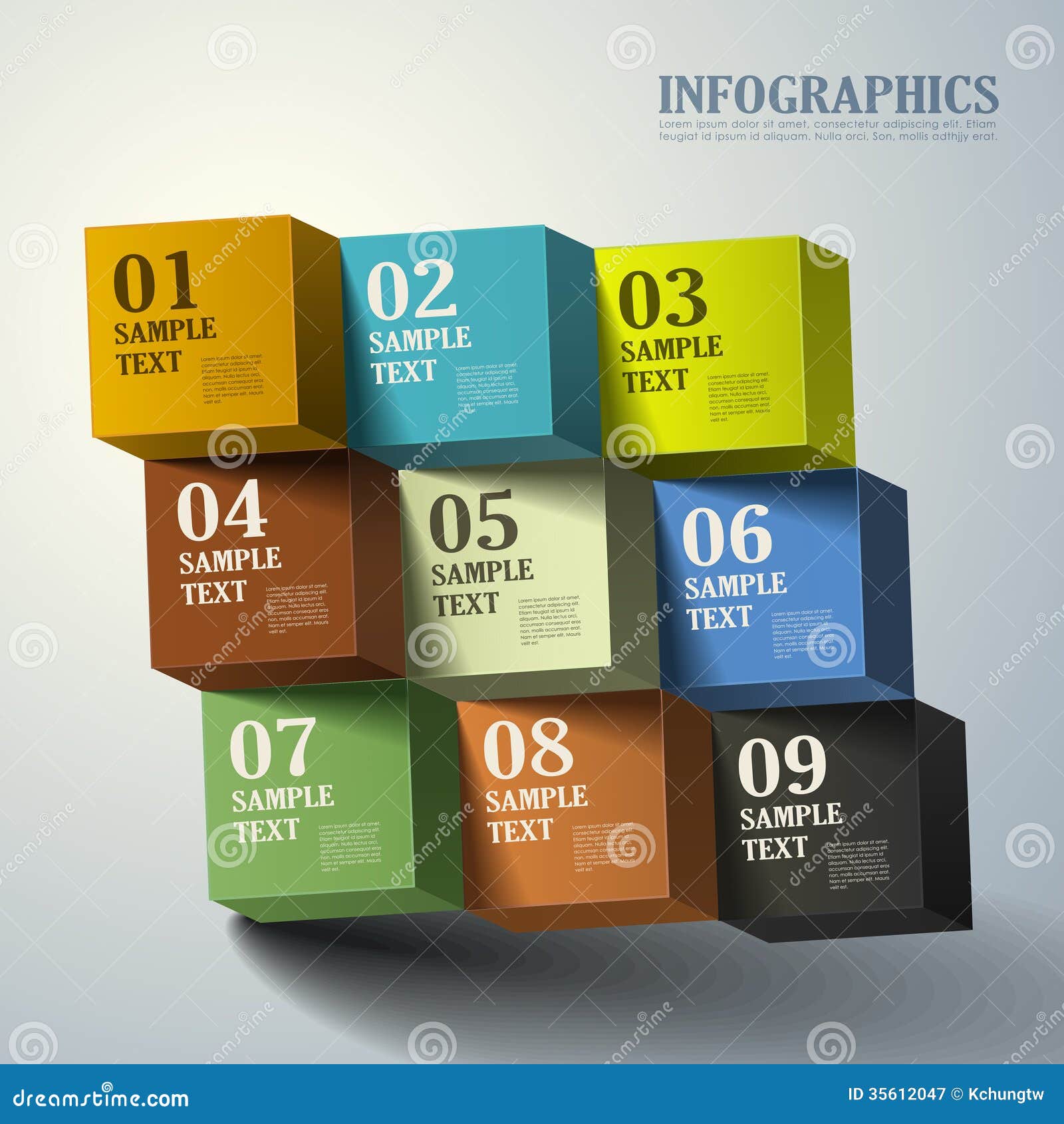 Abstract 3d Cube Infographics Stock Vector - Illustration of brochure ...