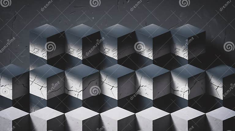 Abstract 3D Cube Pattern, Gray and White Geometric Good Resolution ...
