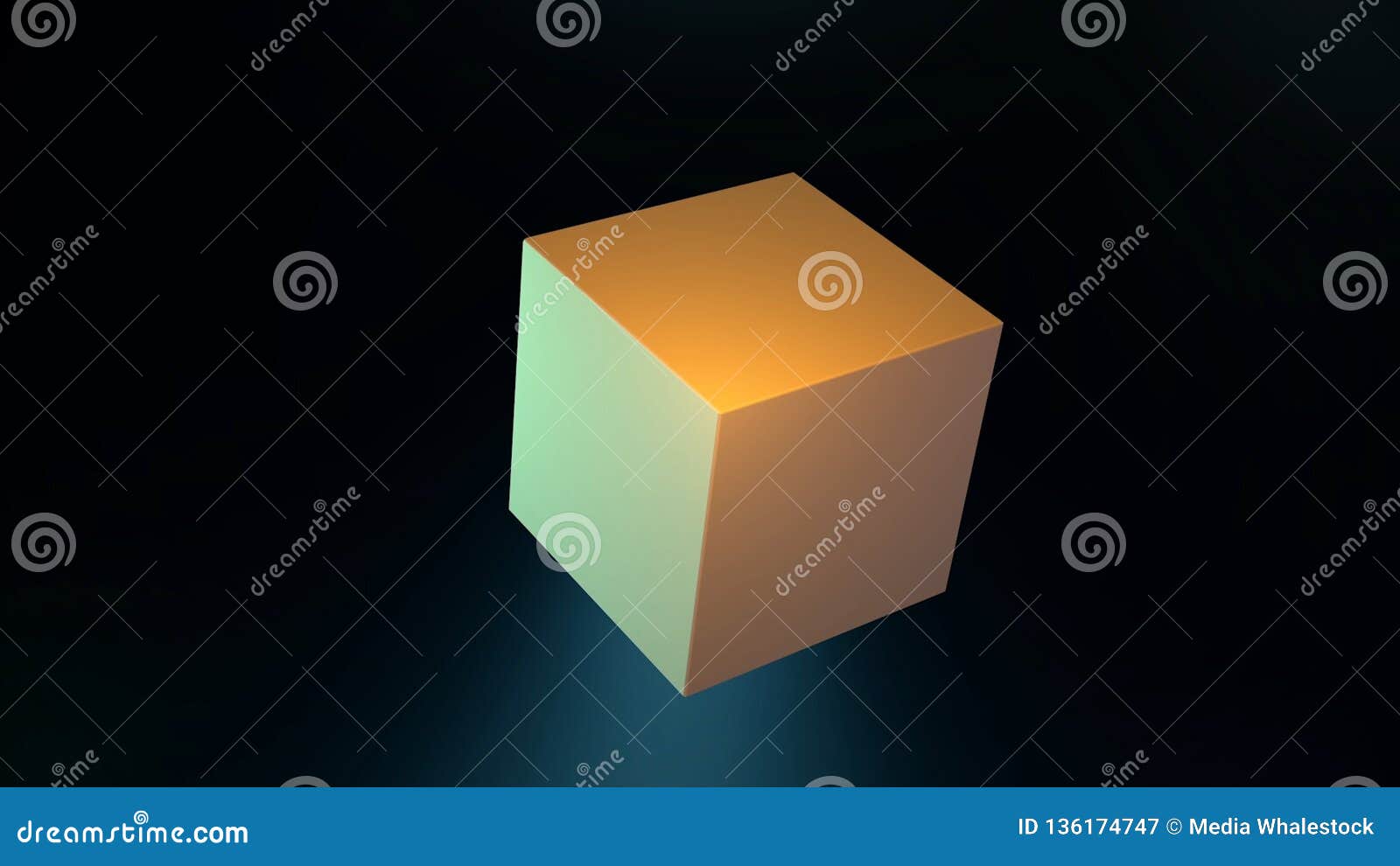 Abstract 3D Cube Rotating and Changing Colours of Its Faces, Isolated ...