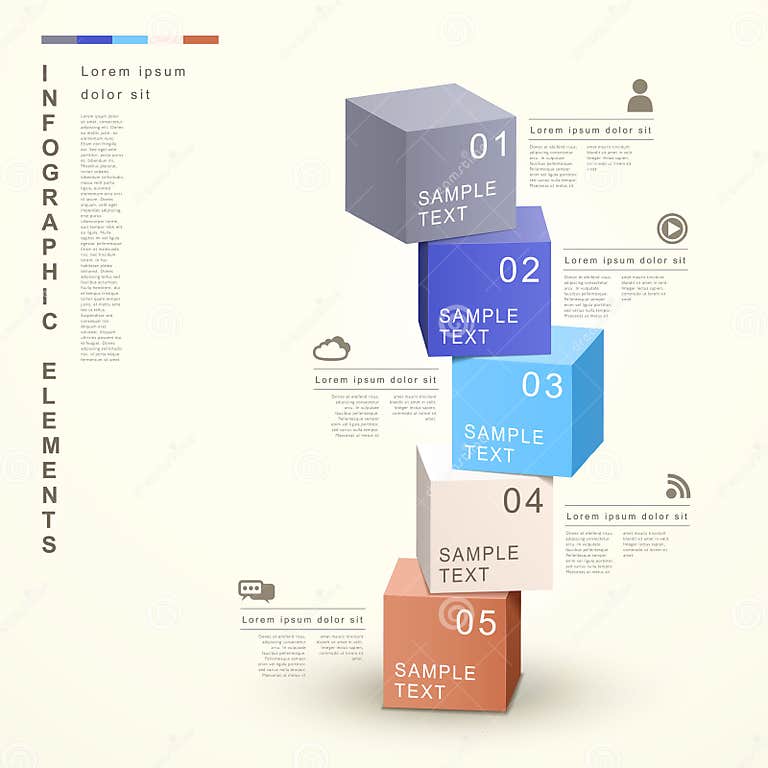 Abstract 3d Cube Tower Infographics Stock Vector - Illustration of ...