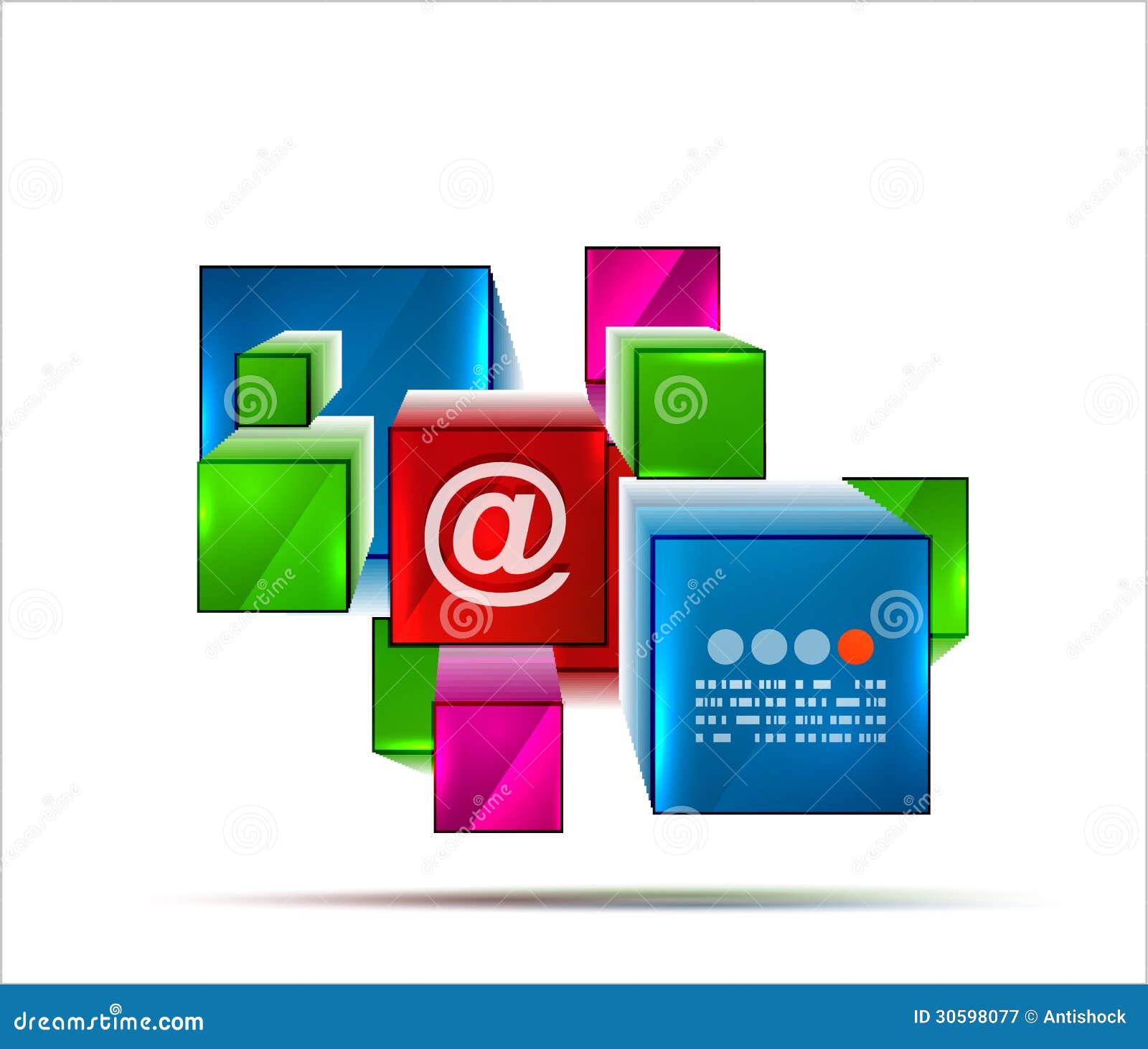 Abstract 3d Cubes Banner Design Stock Vector - Illustration of light ...