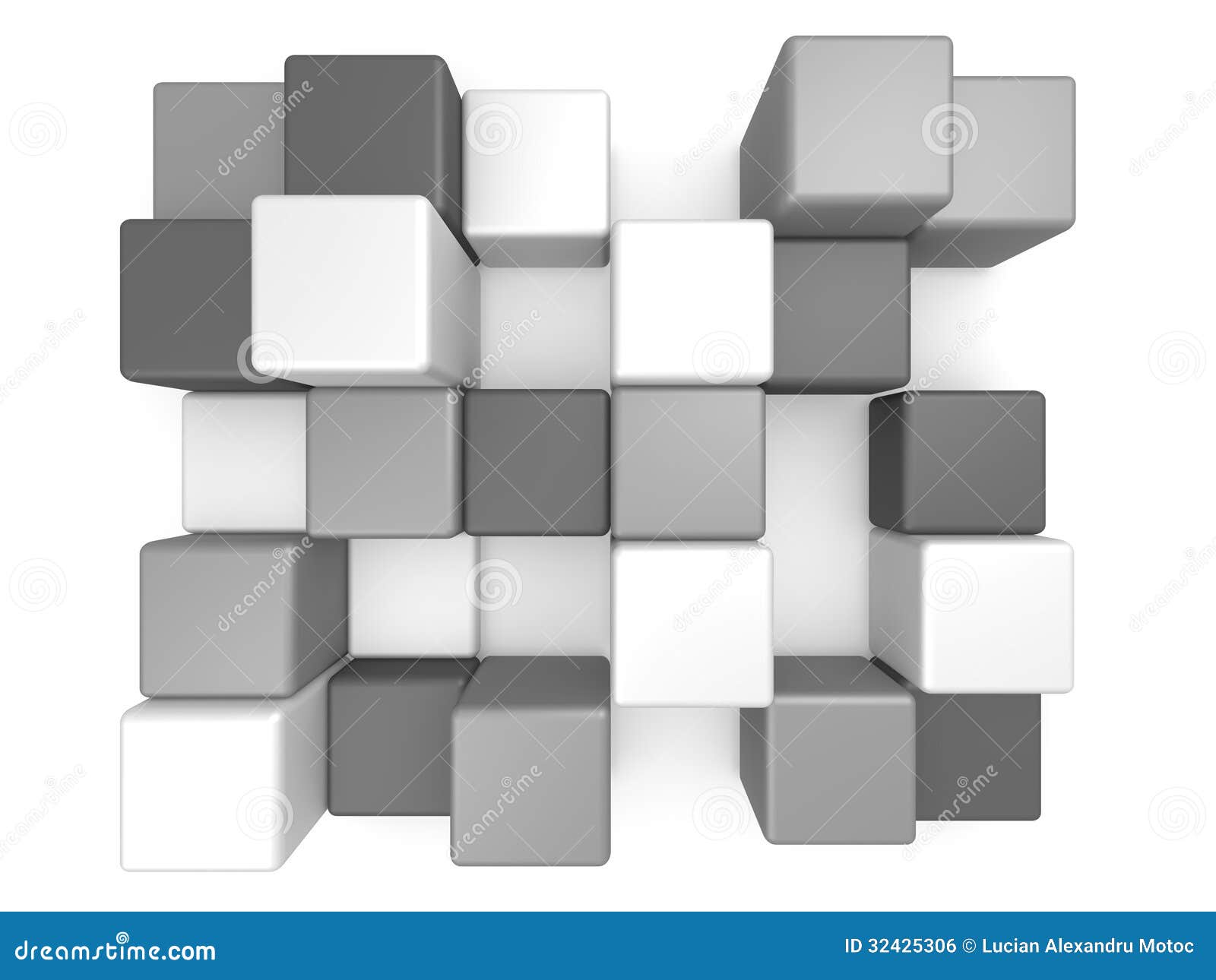 Abstract 3D Cubes stock illustration. Illustration of grey - 32425306