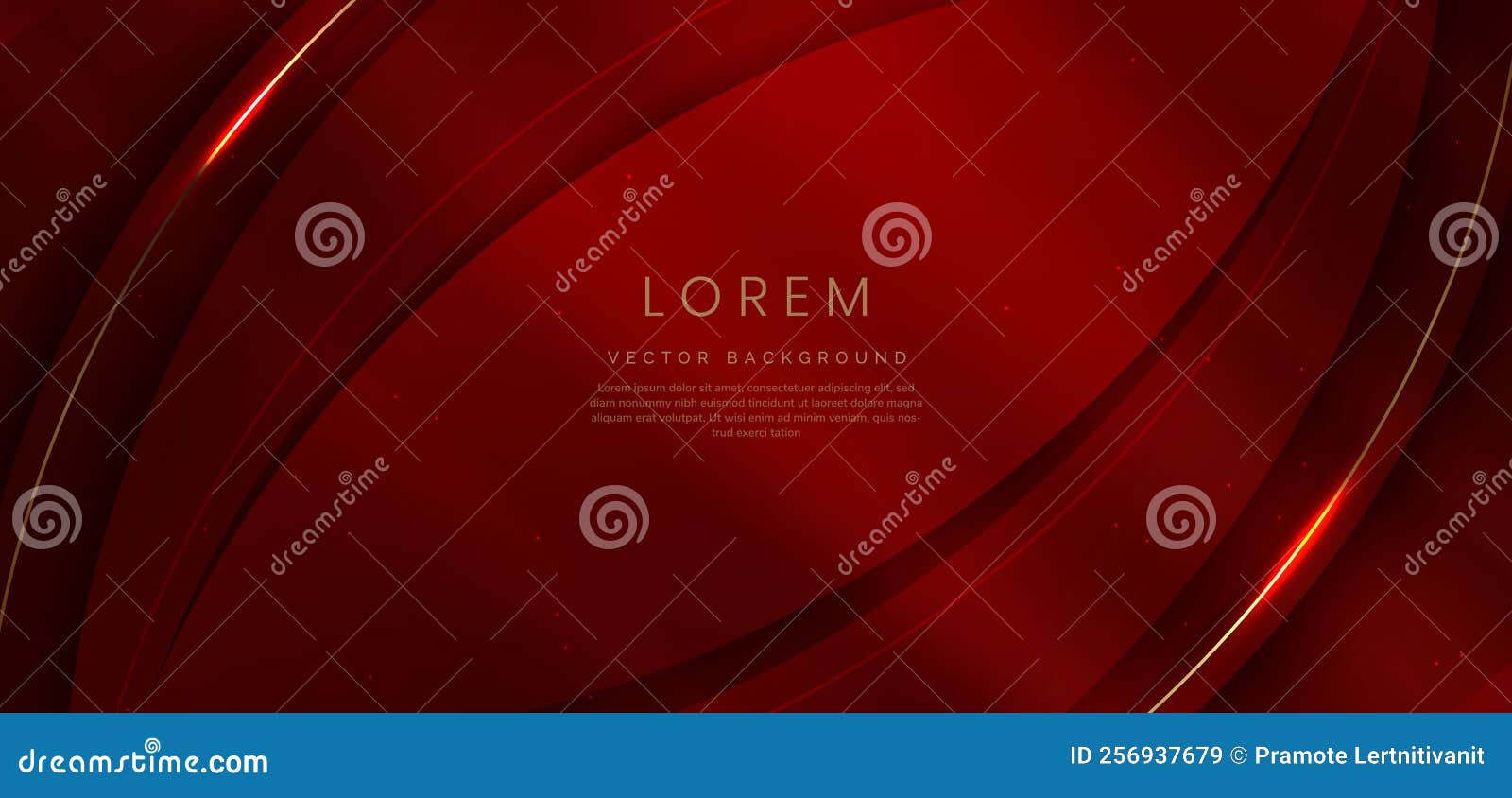 Abstract 3d Curved Red Shape on Red Background with Lighting Effect and ...