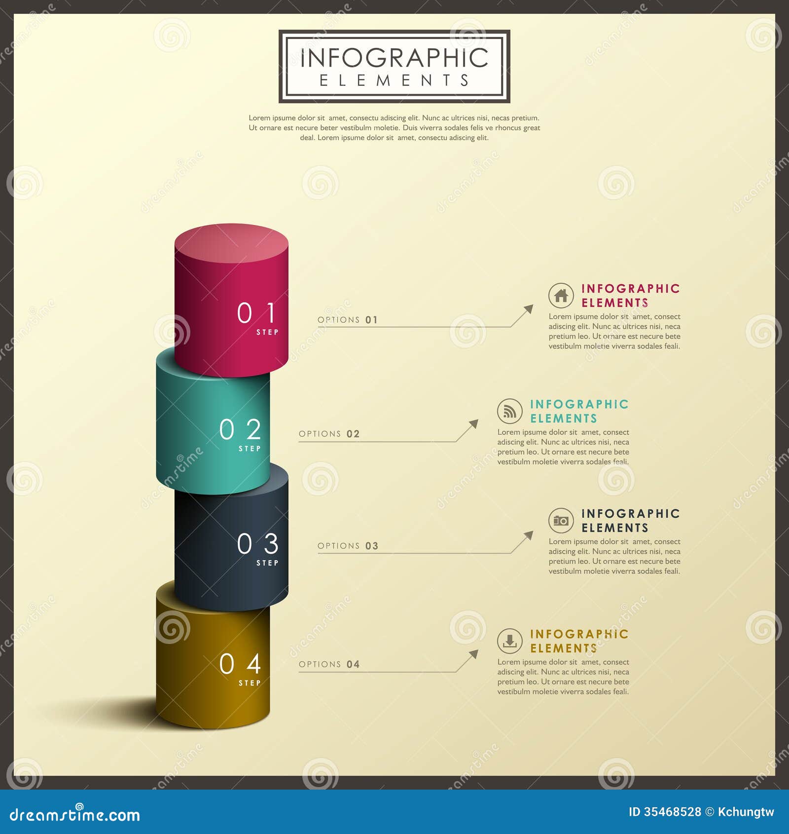 Abstract 3d Cylinder Infographics Stock Vector - Illustration of ...
