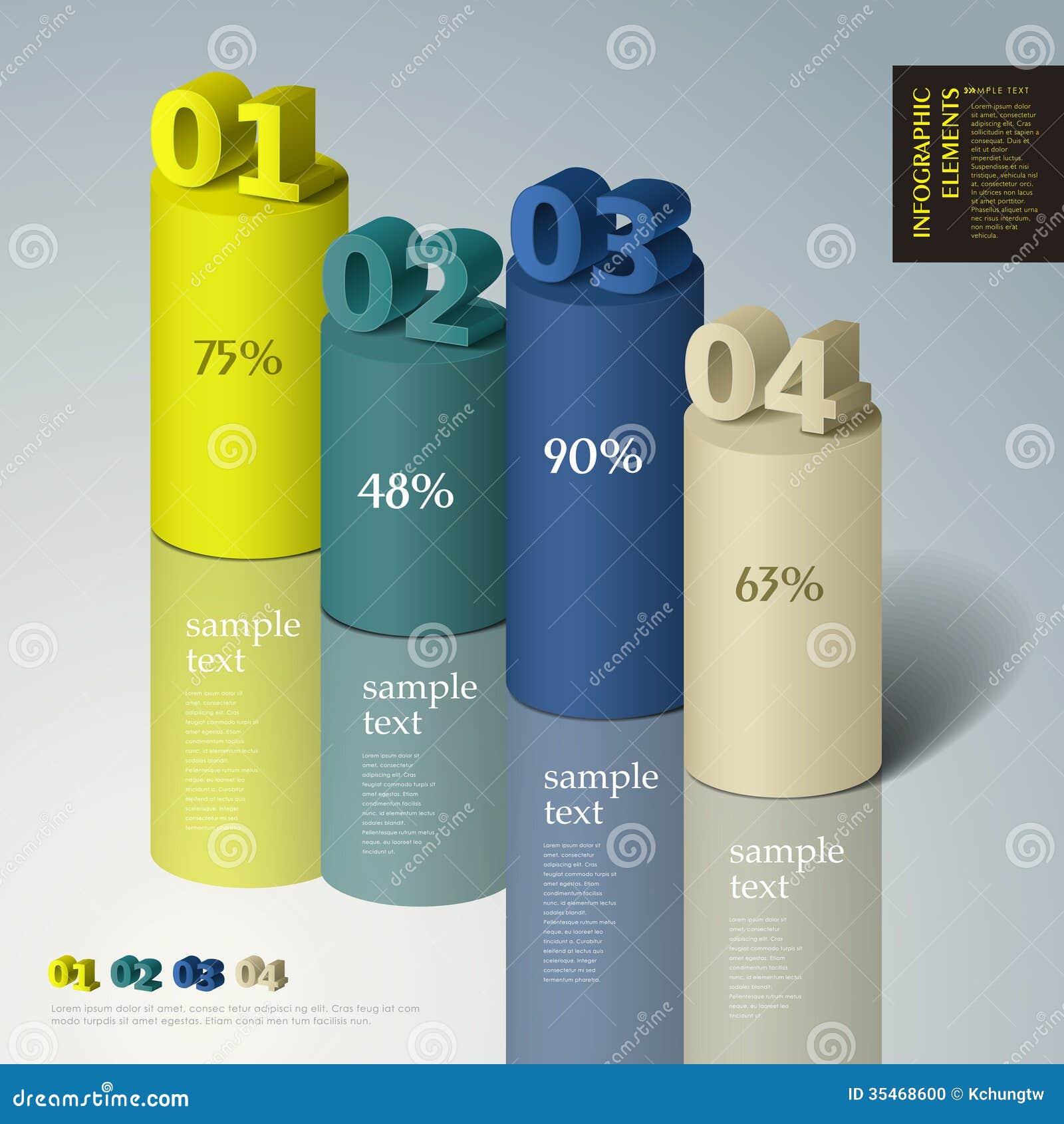 Abstract 3d Cylinder Infographics Vector Illustration | CartoonDealer ...