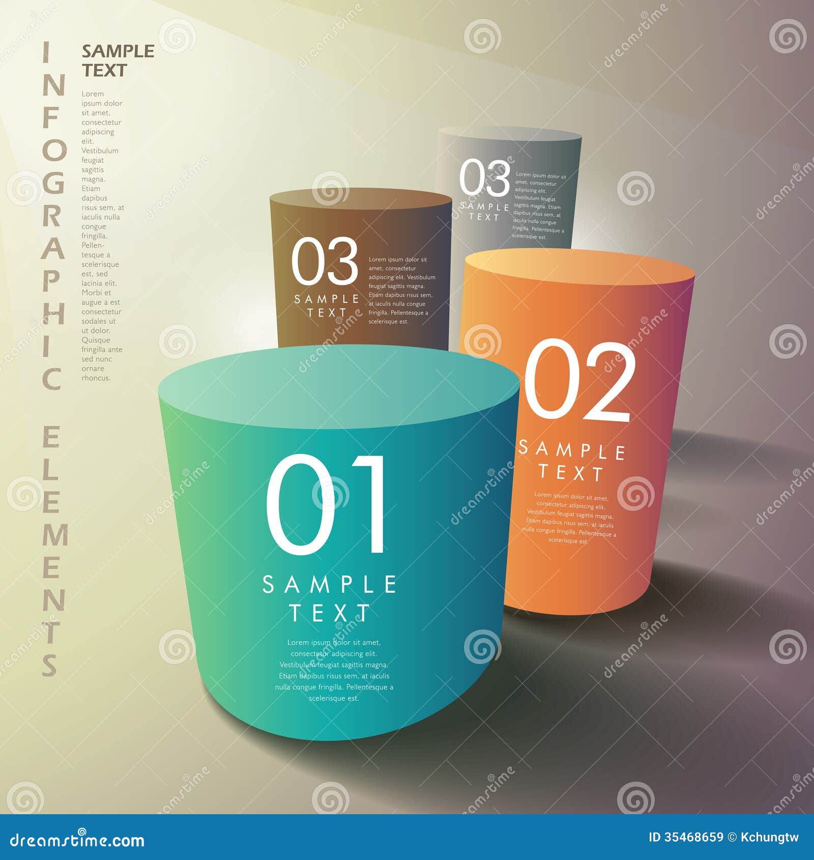 Abstract 3d Cylinder Infographics Cartoon Vector | CartoonDealer.com ...