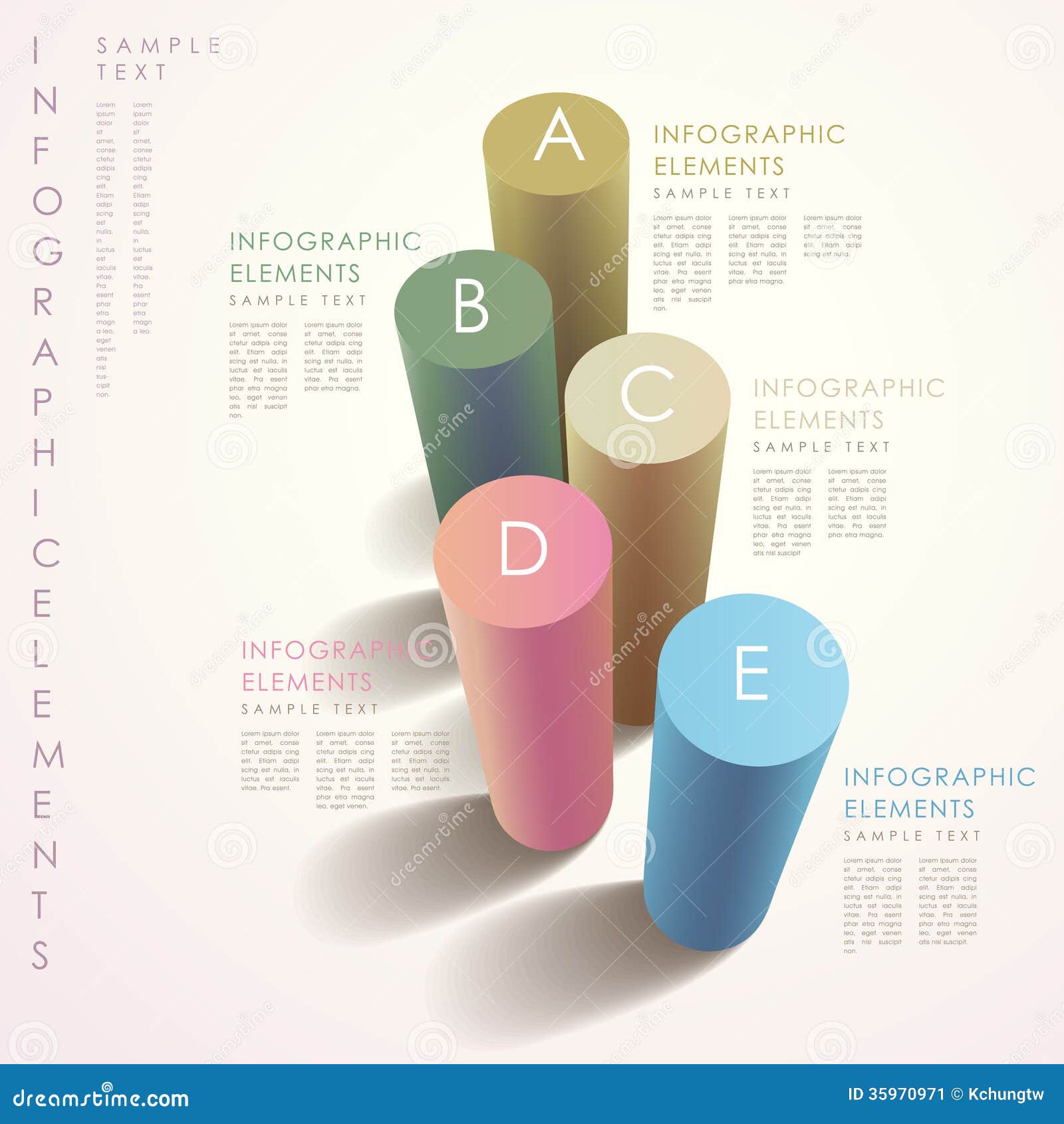 Abstract 3d Cylinder Infographics Stock Vector - Illustration of chart ...