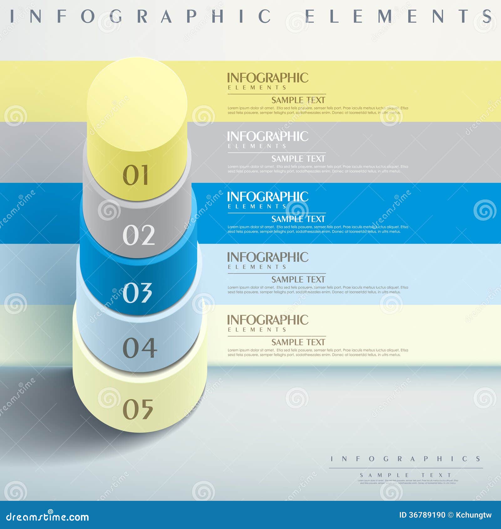 Abstract 3d Cylinder Tower Chart Infographics Vector Illustration ...