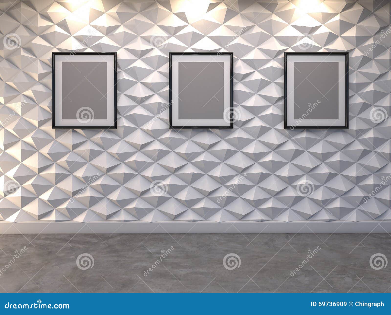 Abstract 3d Decorative Wall Background with Blank Picture Frame Stock ...