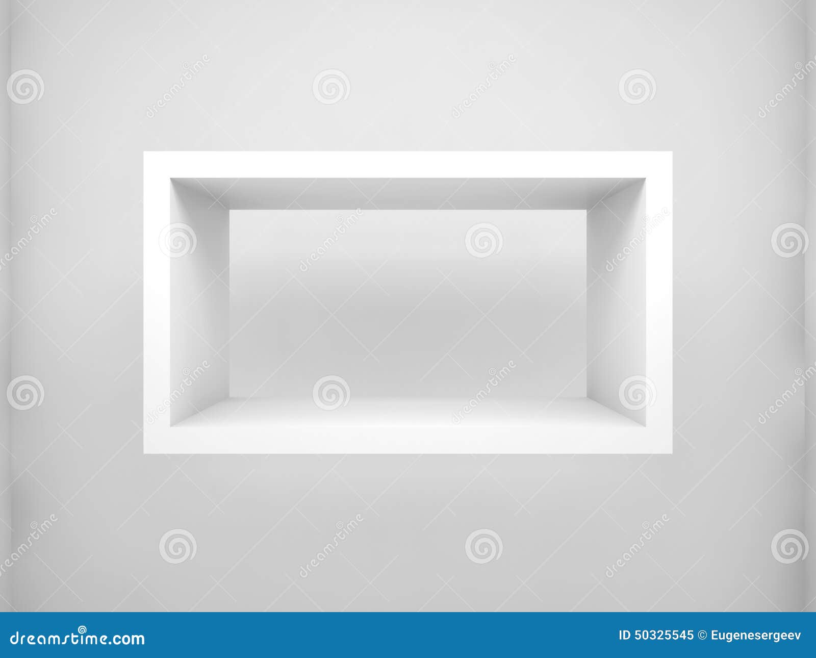 Abstract 3d Design Element. Empty Rectangle White Shelf Stock ...