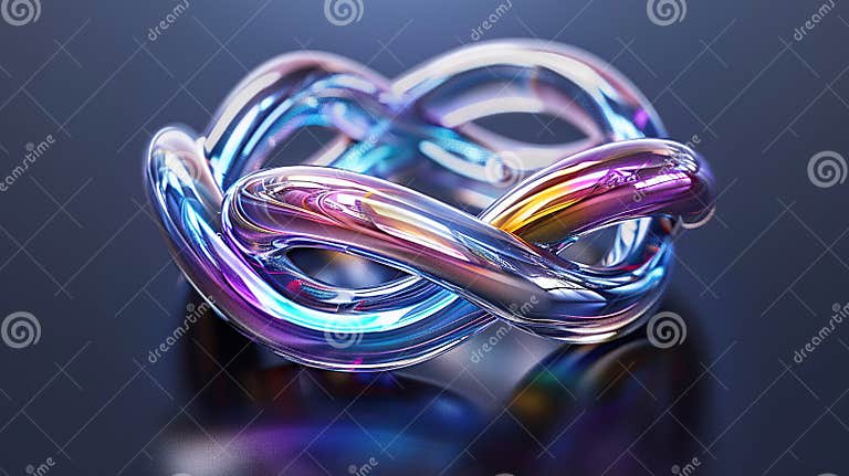 Abstract 3D Design with Iridescent Reflection Stock Illustration ...