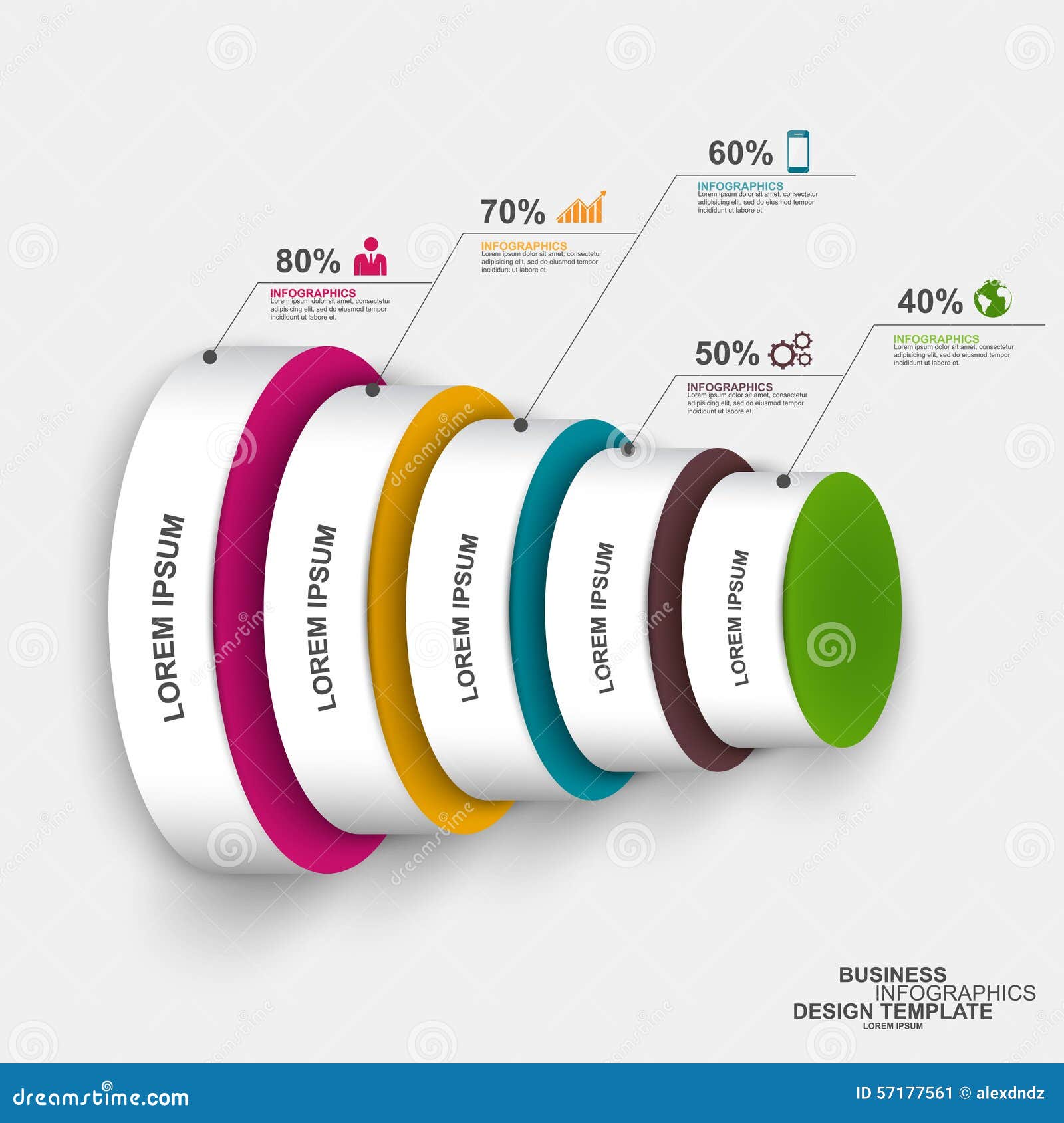 Abstract 3D Digital Business Circle Infographic Stock Vector ...