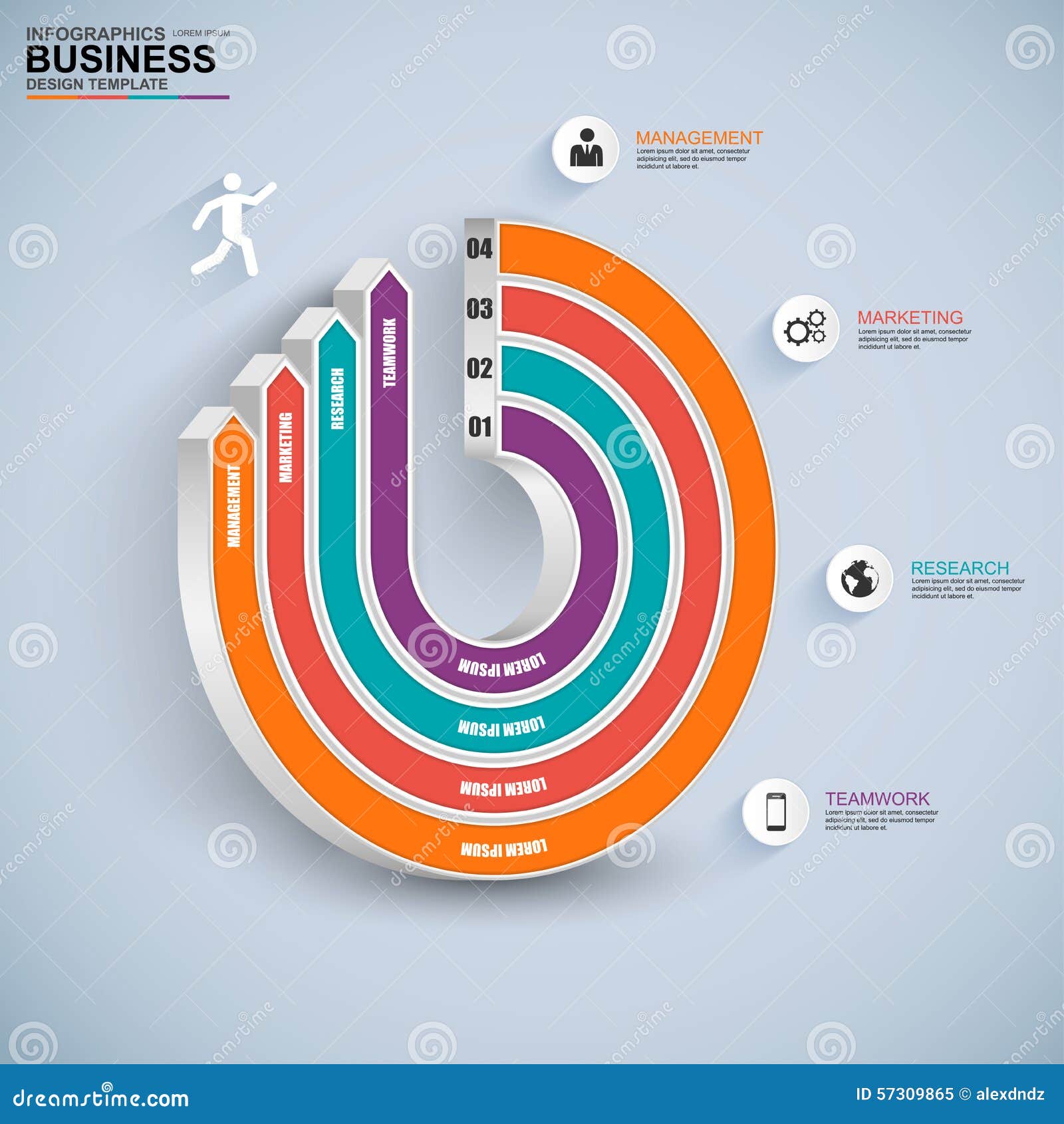 Abstract 3D Digital Business Circle Infographic Stock Vector ...