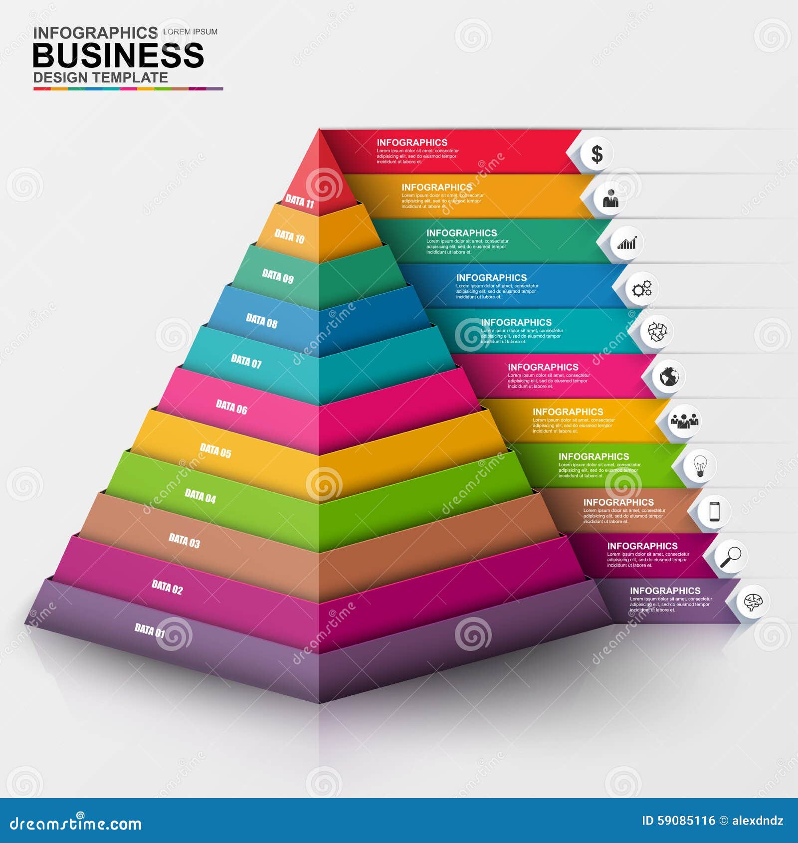 Abstract 3D Digital Business Infographic Stock Vector - Illustration of ...
