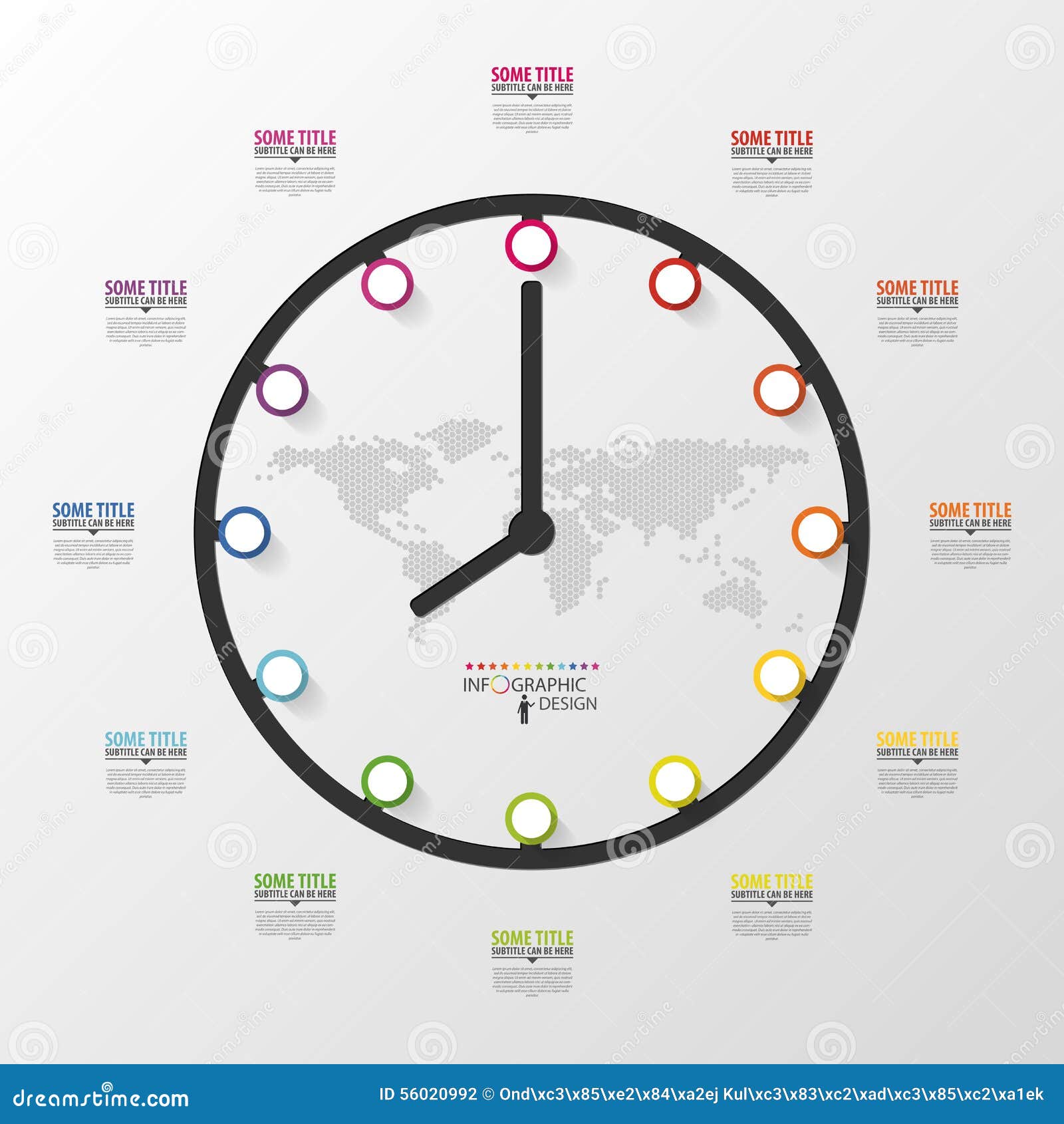 Abstract 3D Digital Business Infographic. Clock Stock Vector ...