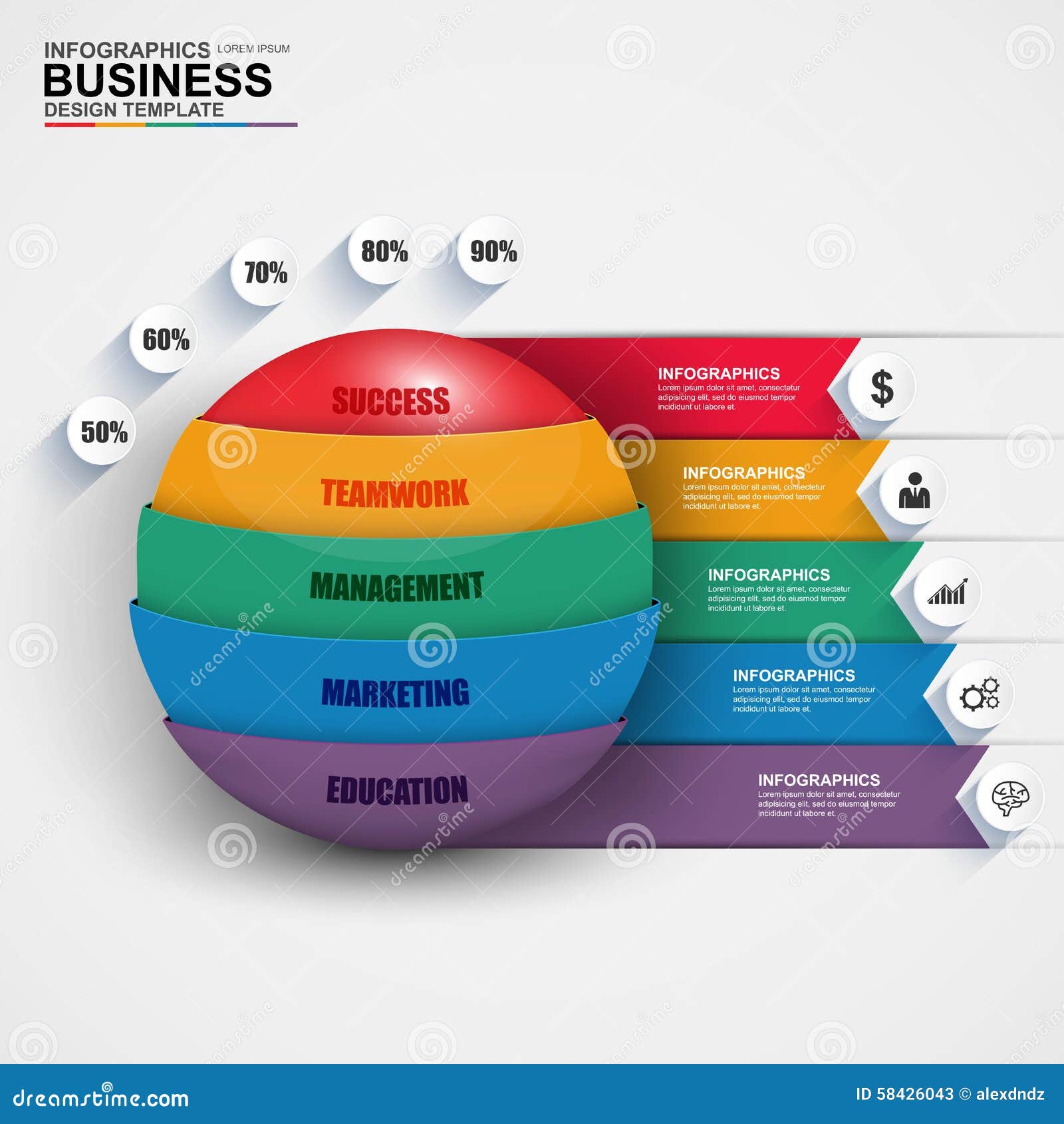Sphere Infographic Diagram Icon Collection. Sphere Diagrams Icon Set On ...