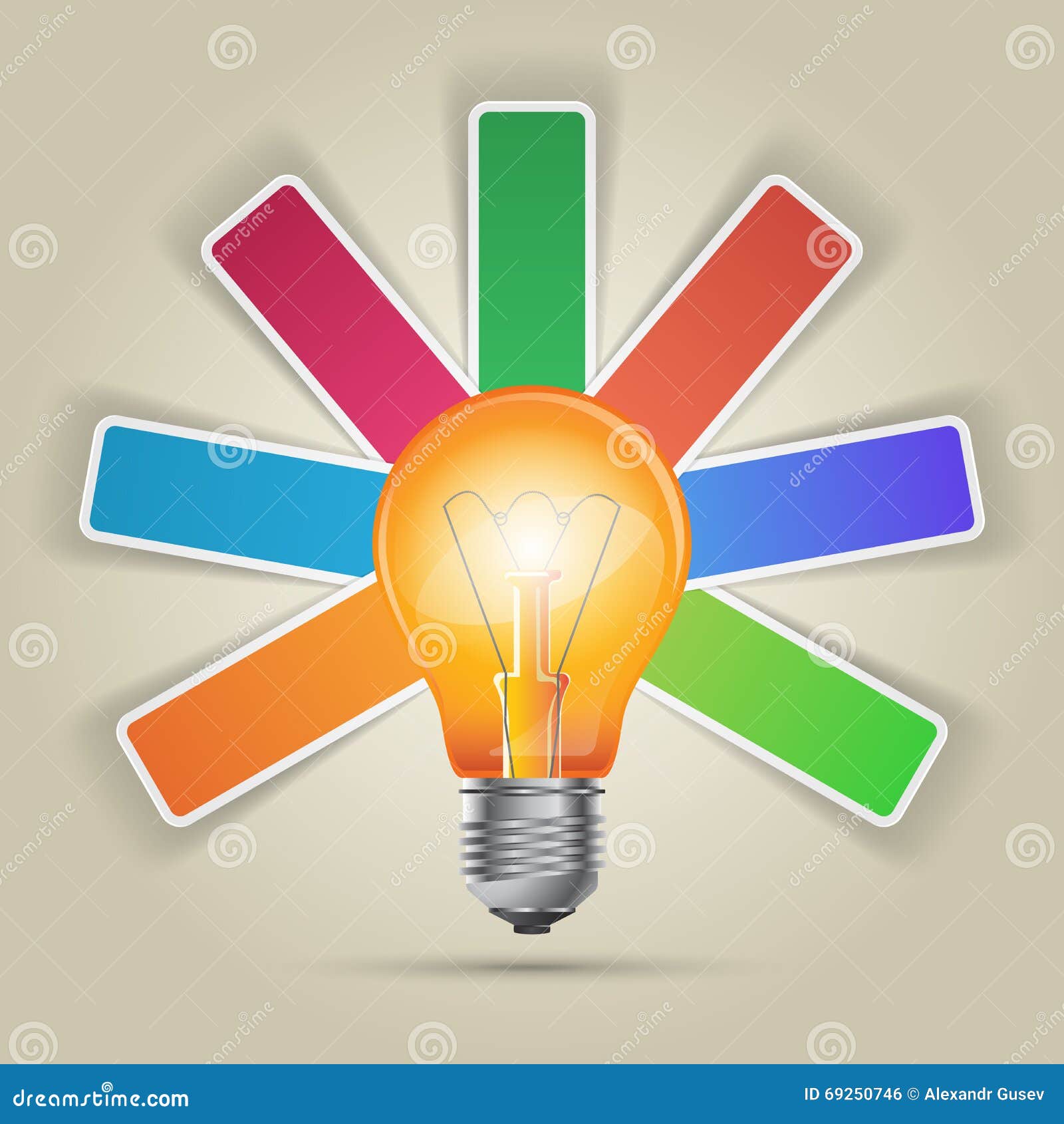 Abstract 3D Digital Illustration Infographic. Bulb Icon Stock Vector ...
