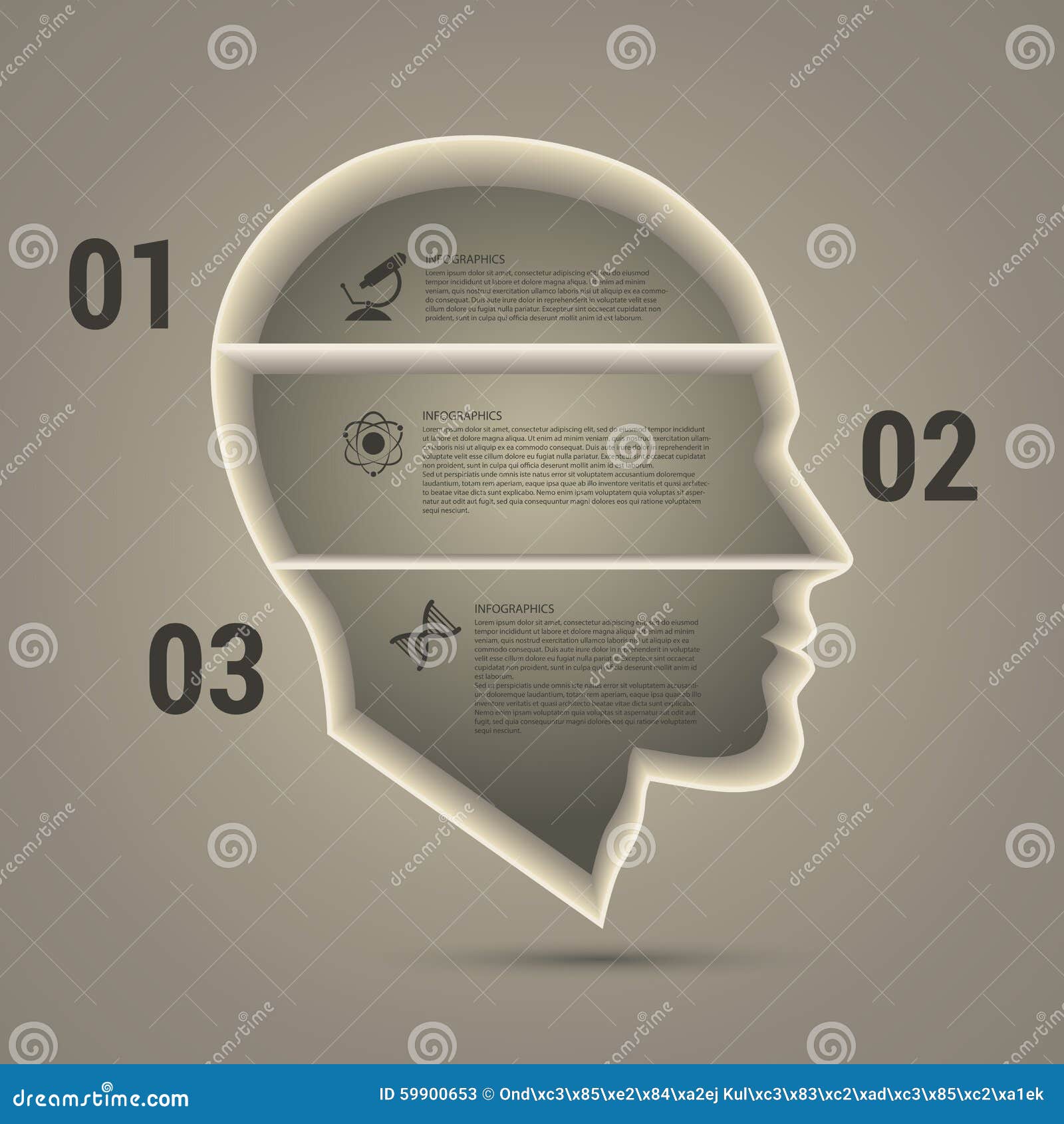 Abstract 3D Digital Infographic. Head Stock Vector - Illustration of ...