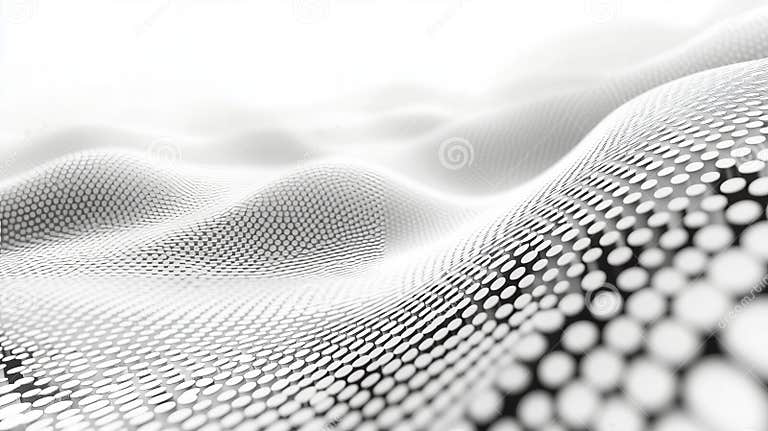 Abstract 3D Dotted Surface with Wave Pattern Stock Illustration ...