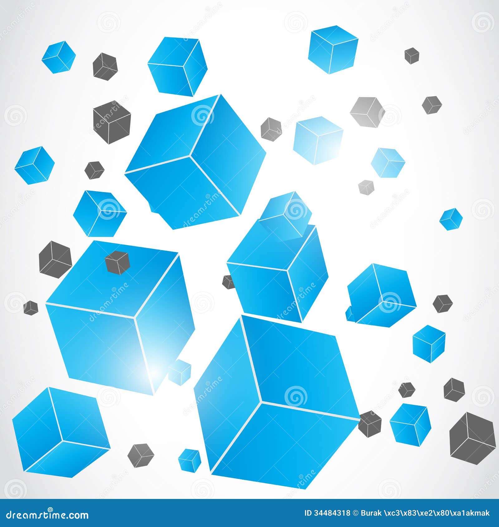 Abstract 3d effect cube stock vector. Illustration of geometric - 34484318