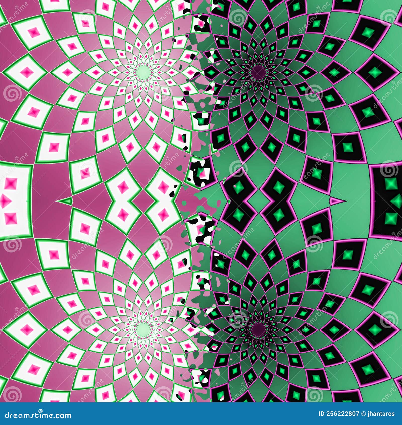 3d Effect - Geometric Complementary Colors Pattern Stock Illustration ...