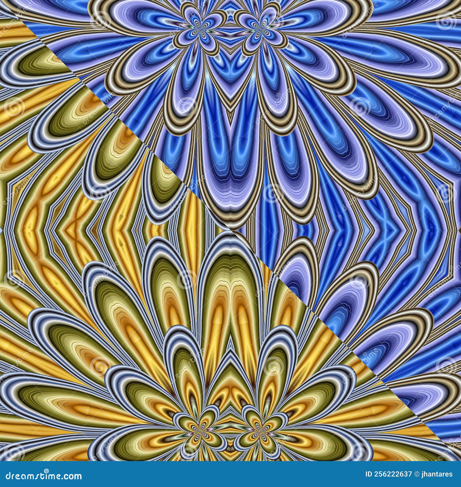 3d Effect - Geometric Complementary Colors Pattern Stock Illustration ...