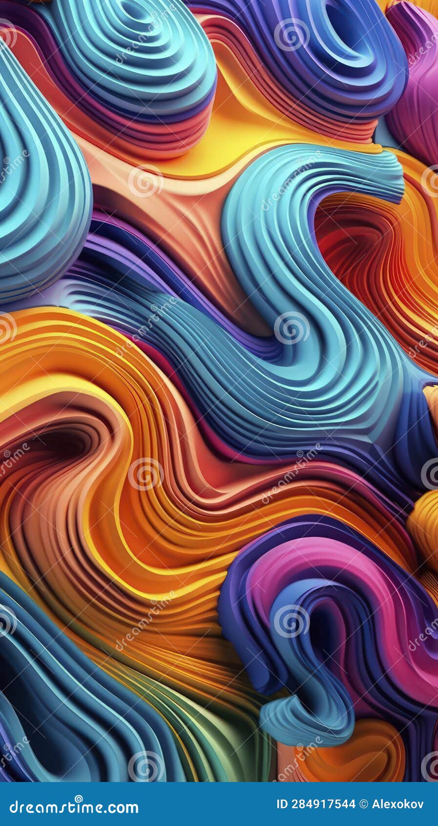 Abstract 3D Elements with Vibrant Color Scheme AI Generated Stock ...