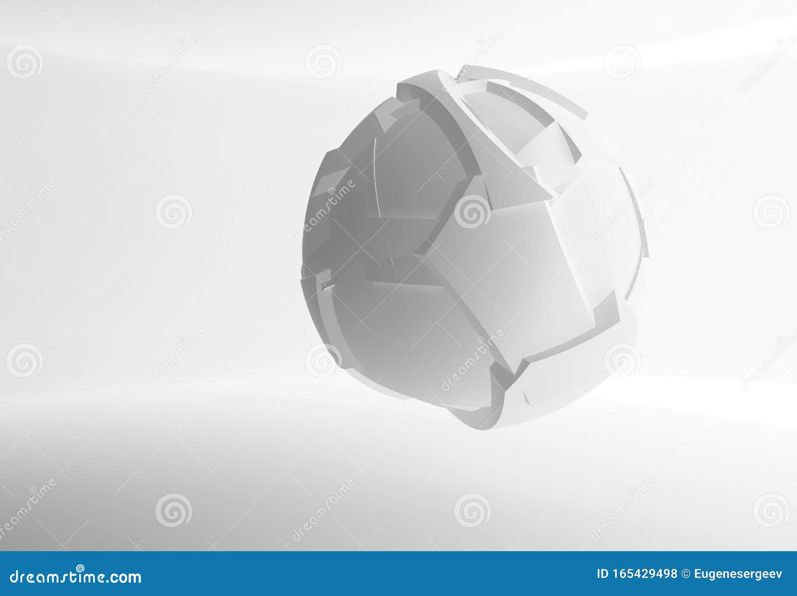 Abstract 3d Flying Spherical Object Stock Illustration - Illustration ...