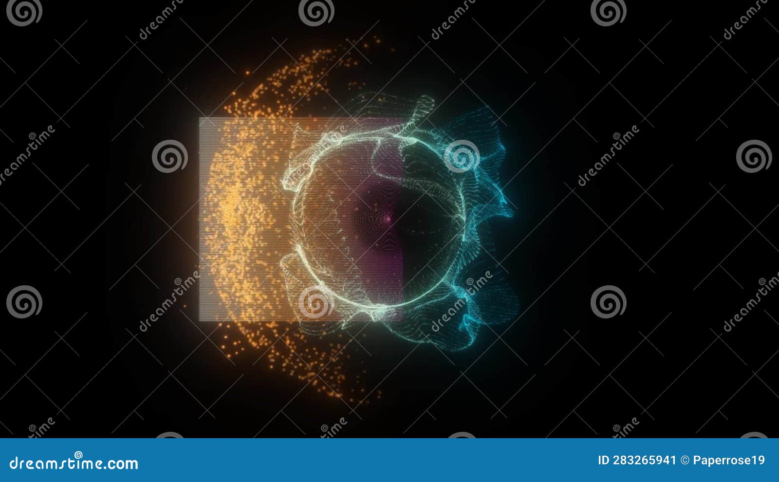 Abstract 3D Futuristic Glowing Plasma Ball or Globe, Abstract Circle ...