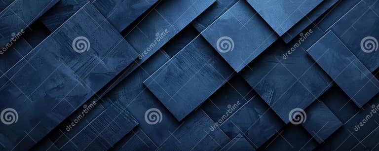 Abstract 3D Geometric Pattern with Dark Blue Rectangular Shapes, Modern ...