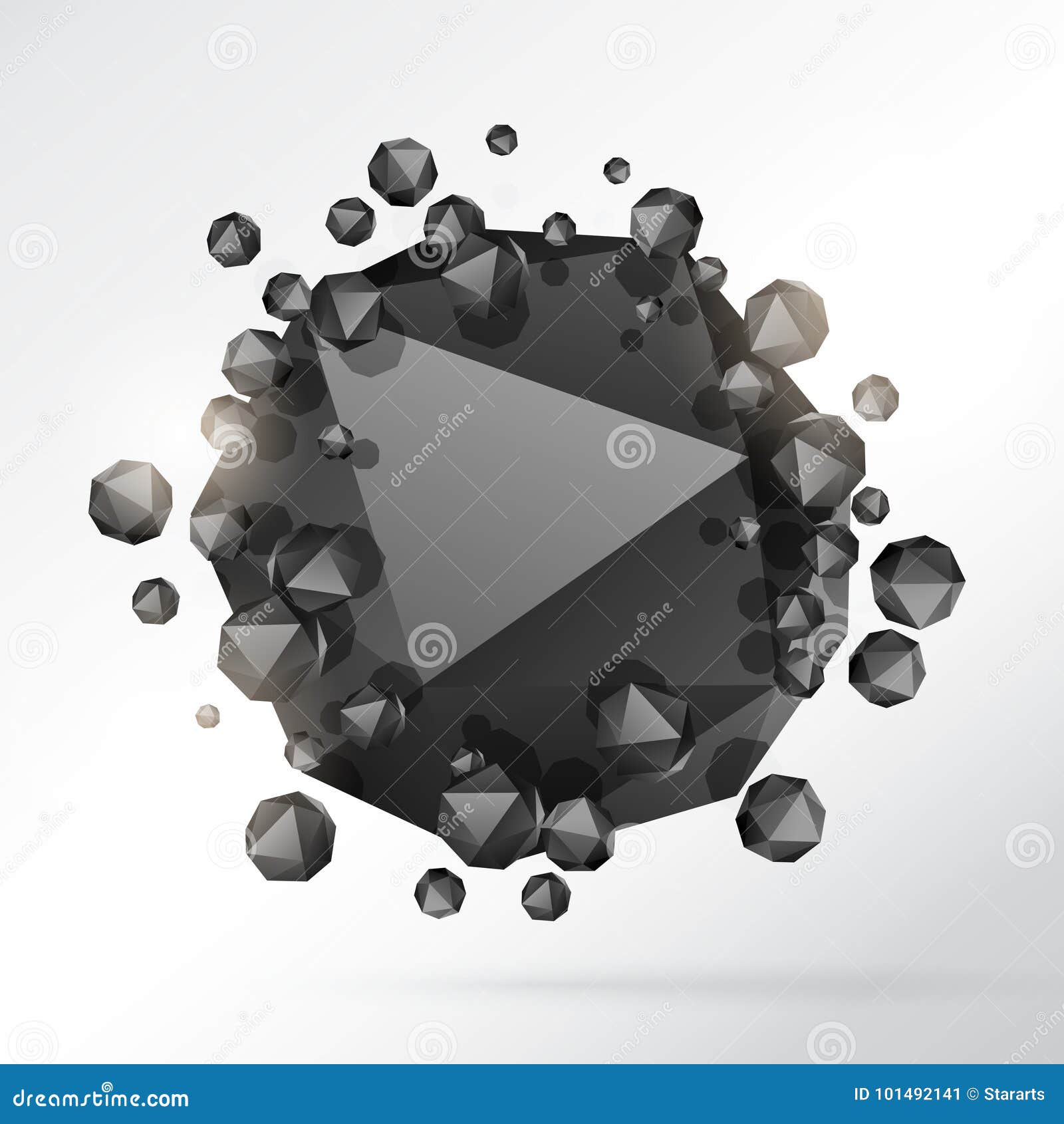 Abstract 3d Geometric Shape Particles Background Stock Vector ...