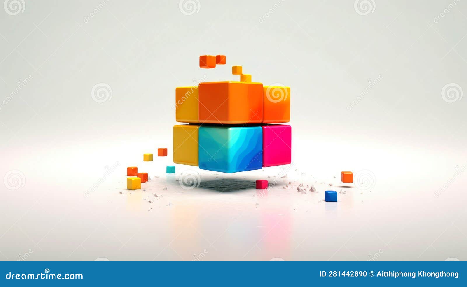 Abstract 3D Geometric Shapes, 3d Element Art Minimal Style, Generative ...