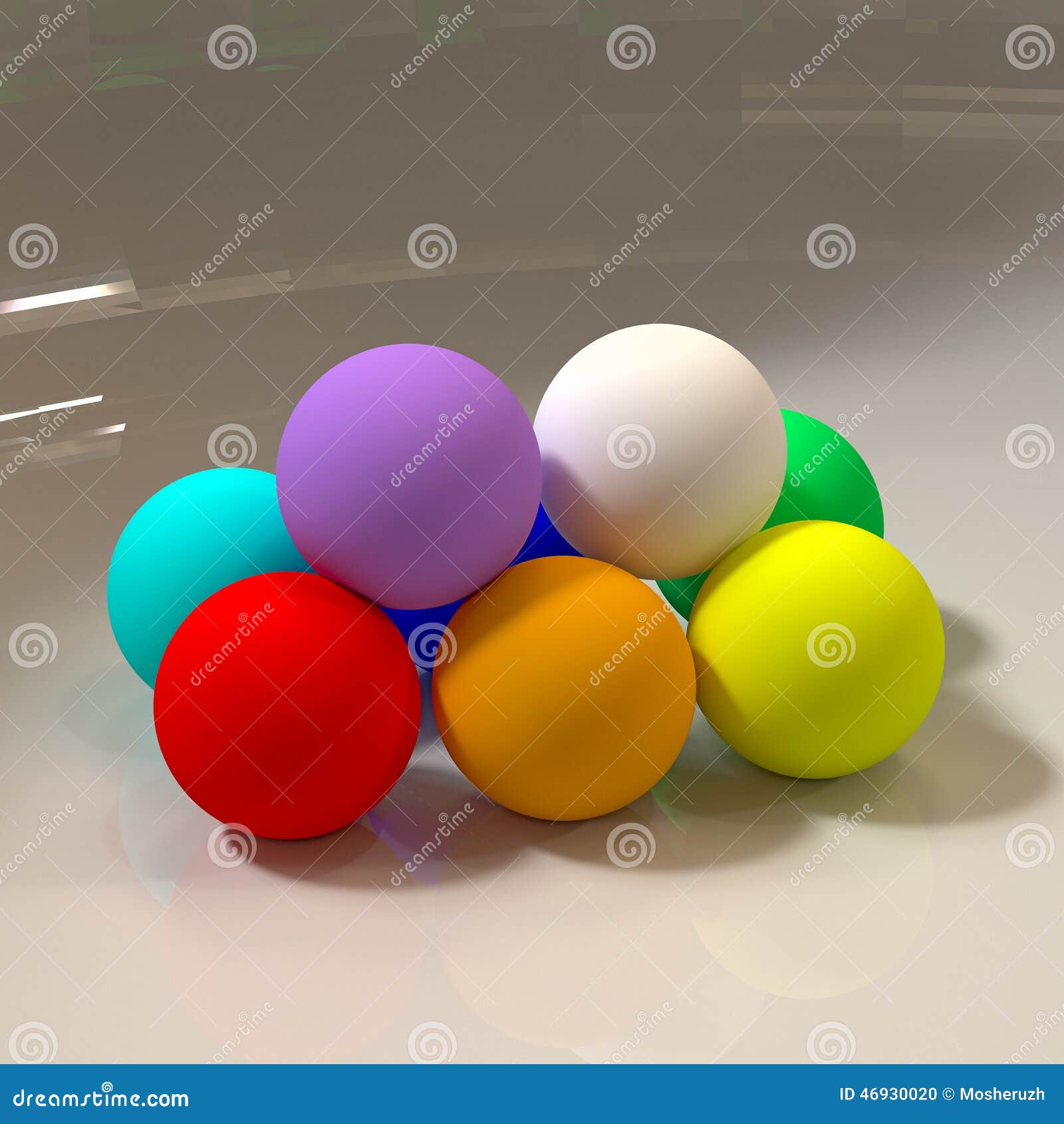Abstract 3D Geometric Shapes. Spheres. Stock Illustration ...