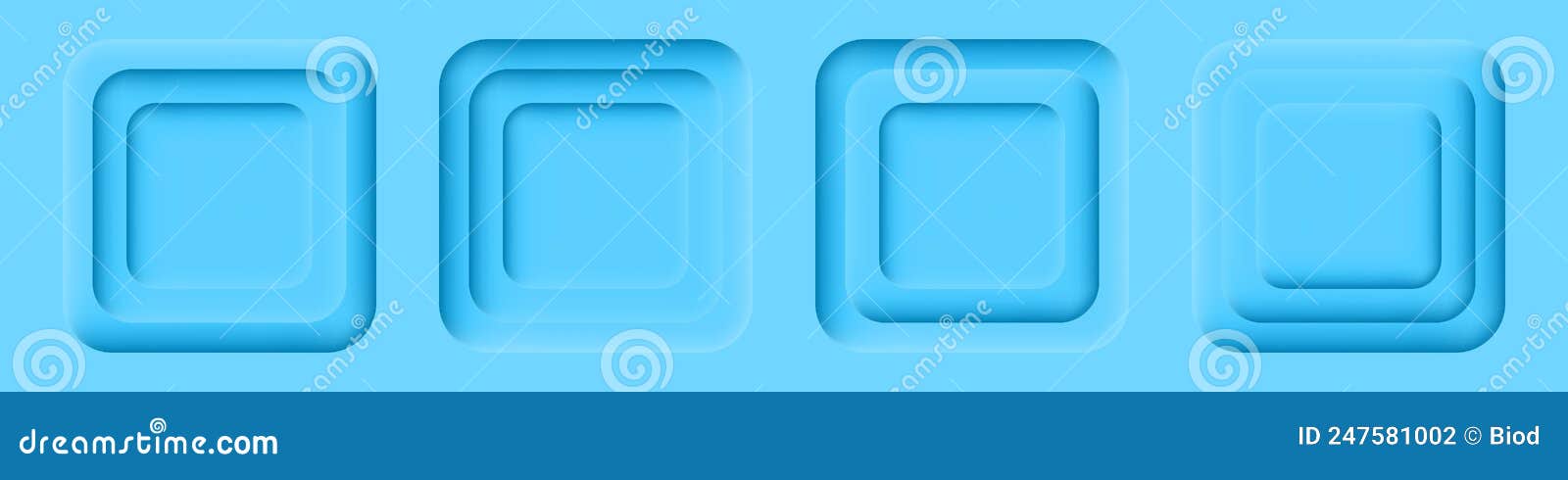 Abstract 3d Geometric Square Shapes with Rounded Corners. Stock Vector ...