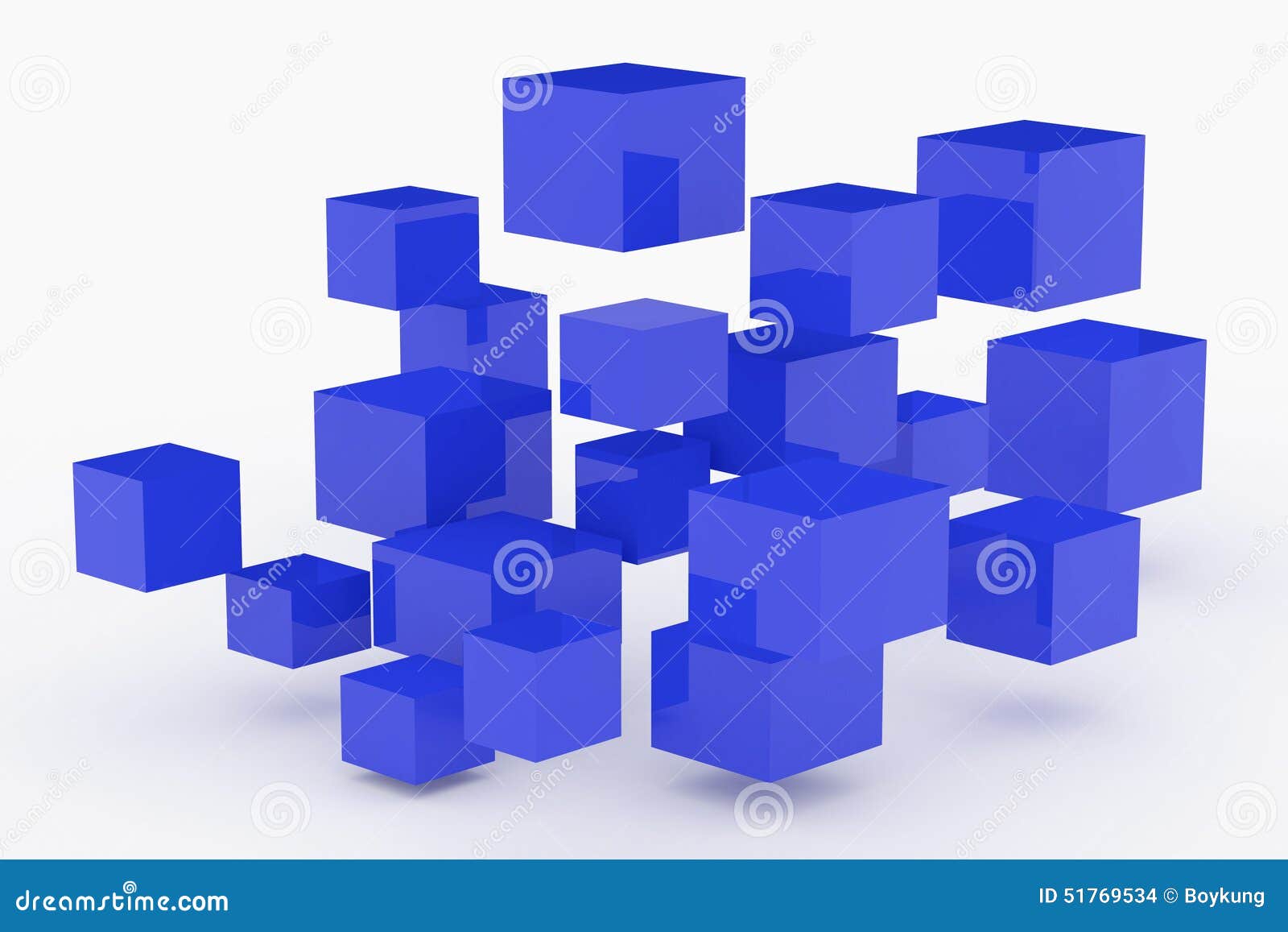 Abstract 3D Glossy Cubes Background. Stock Illustration - Illustration ...