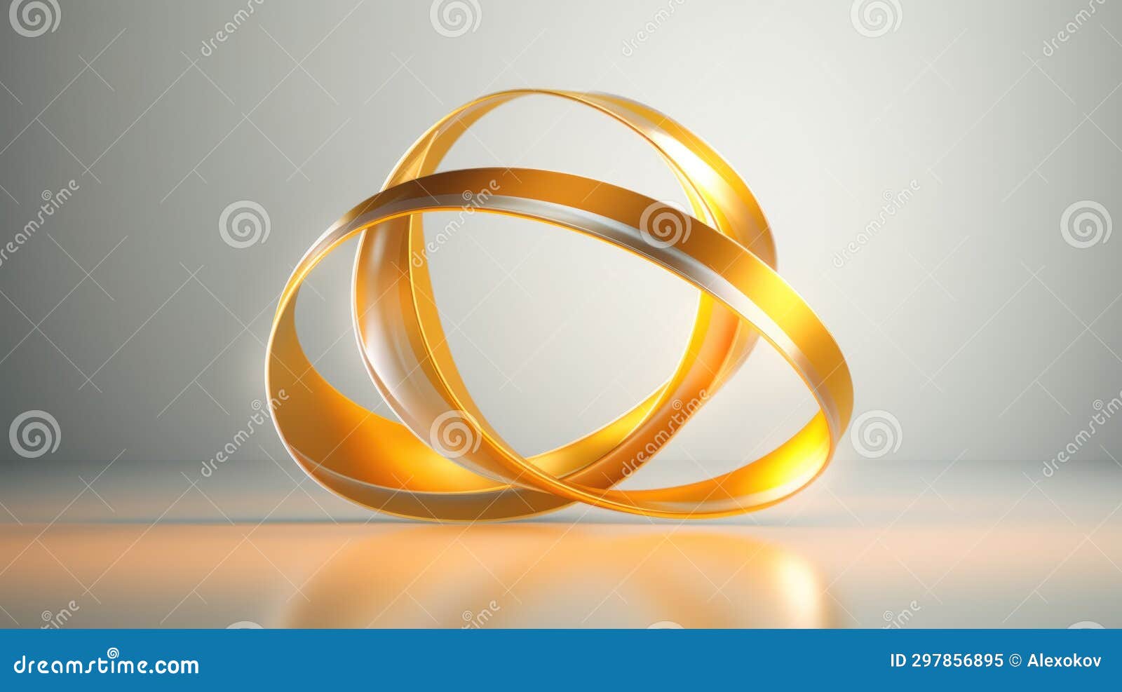Abstract 3d Gold Ring on a Gray Background. Illustration Stock ...