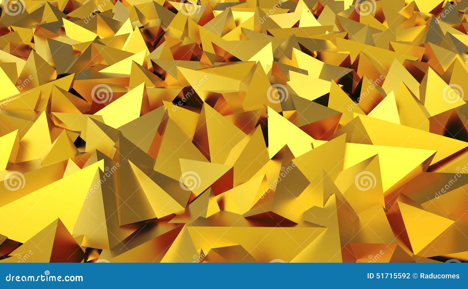 Abstract 3D Golden Pyramids Stock Illustration - Illustration of bright ...