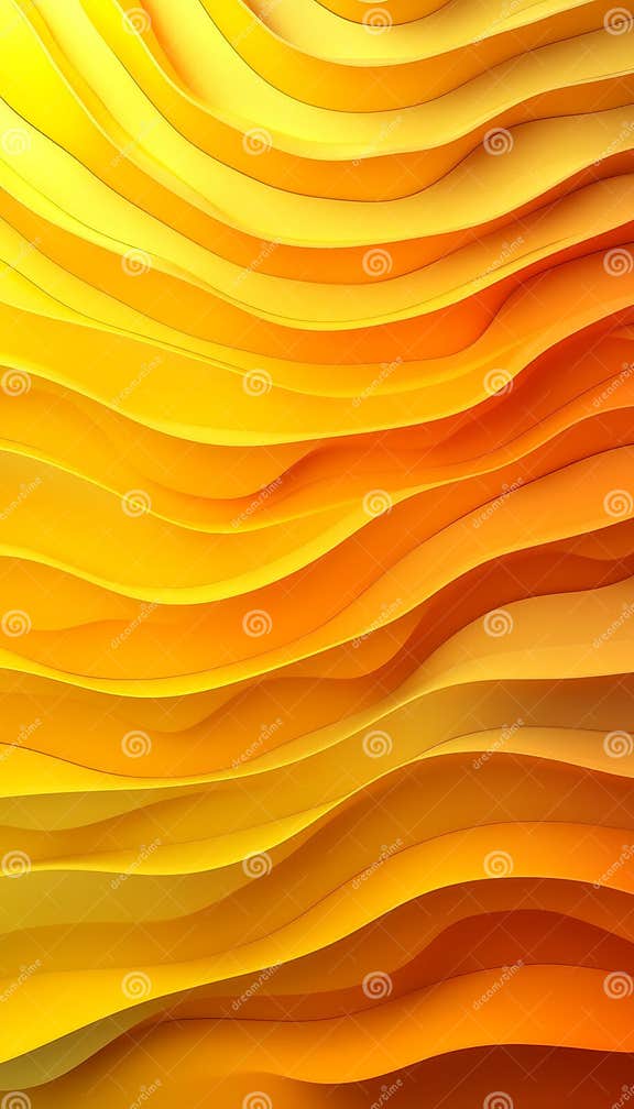 Abstract 3D Gradient Wave Pattern in Light Yellow and Sunny Hues ...