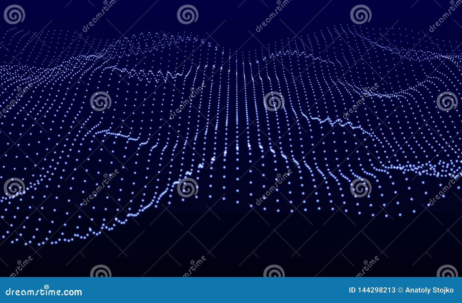 Abstract 3d Grid Dots Background. Futuristic Technology Network ...