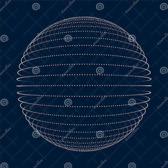 Abstract 3d Grid Globe Dots in Technology Style Vector Stock Vector ...