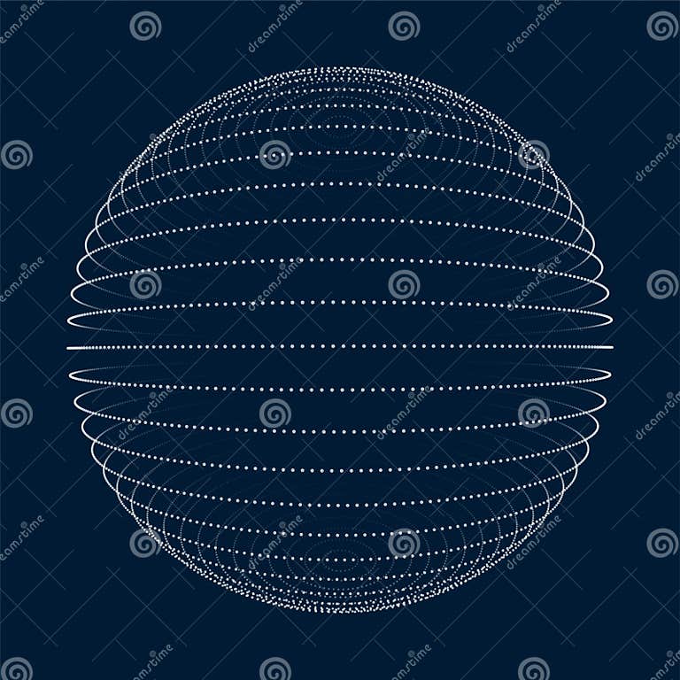 Abstract 3d Grid Globe Dots in Technology Style Vector Stock Vector ...