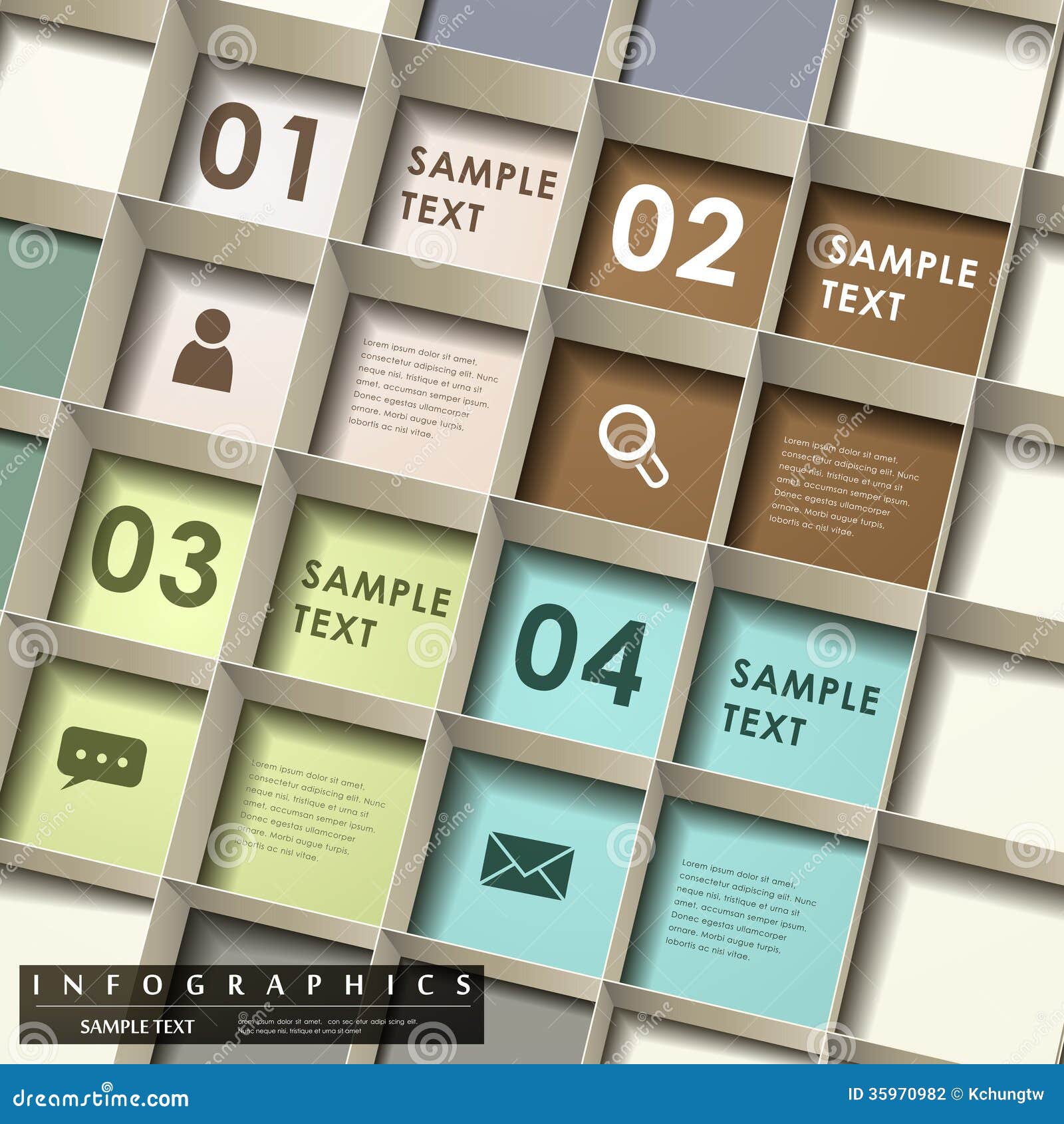 Abstract 3d Grid Infographics Stock Vector - Illustration of label ...